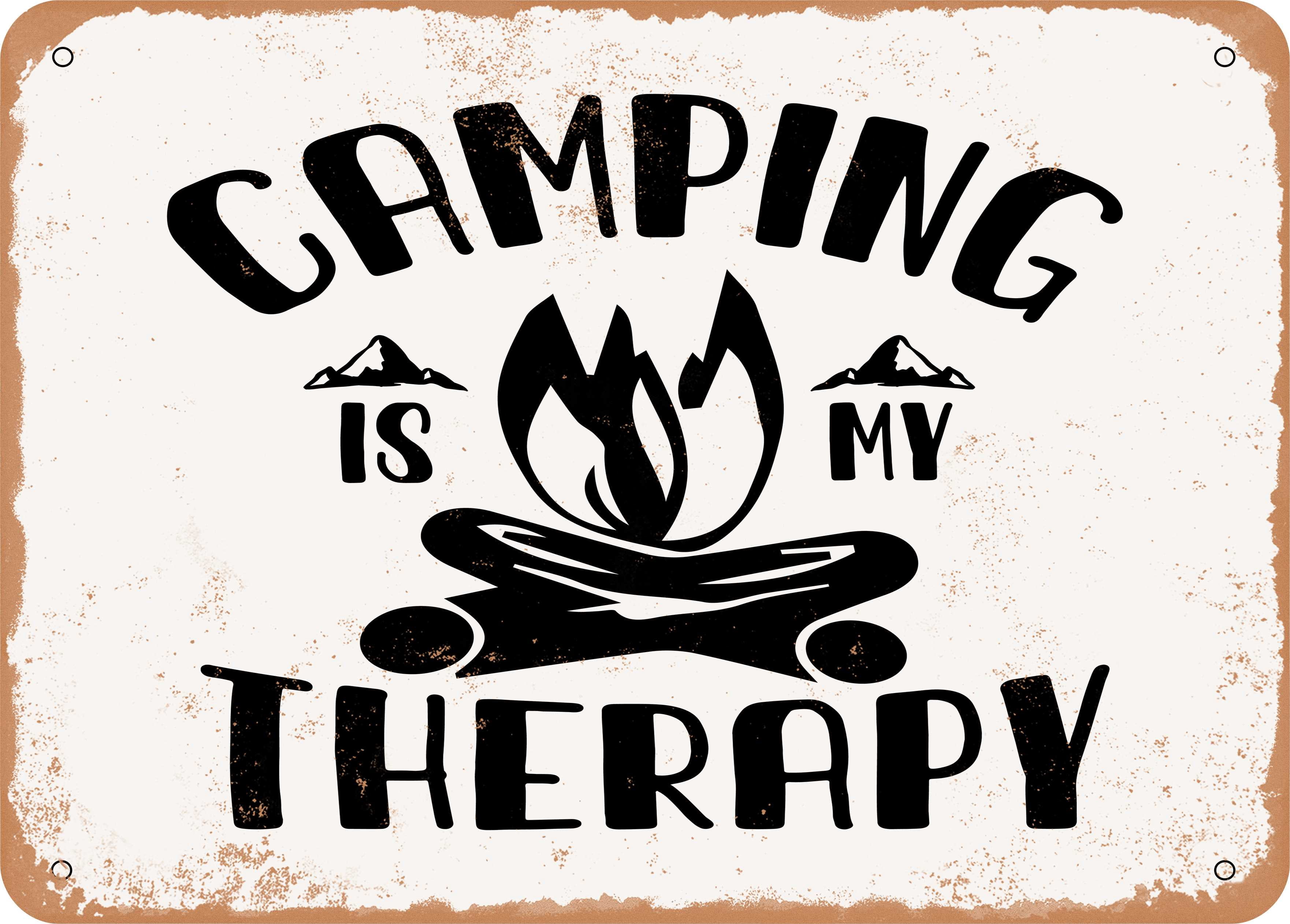 7 x 10 METAL SIGN - Camping is My therapy - 2 - Vintage Rusty Look ...