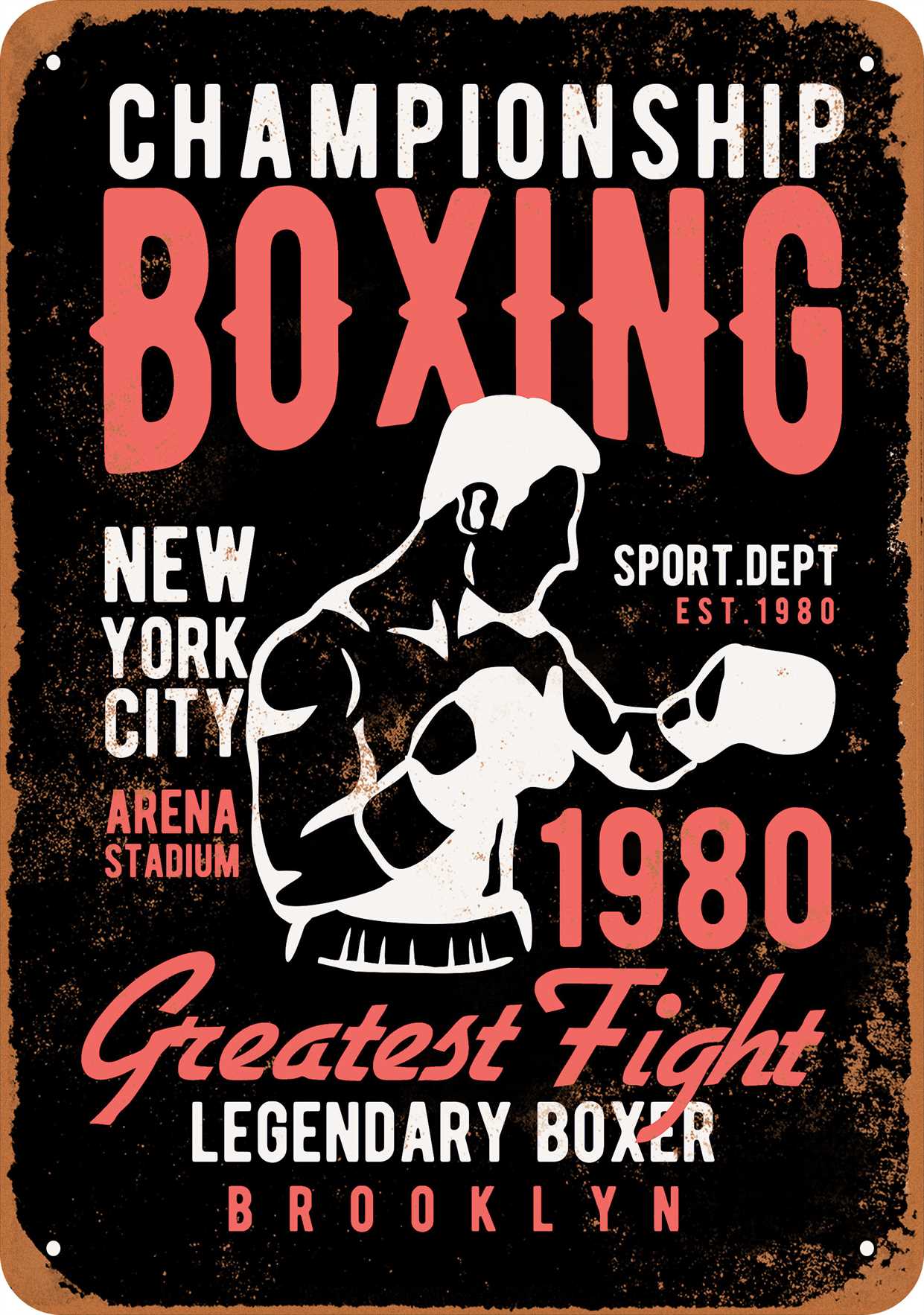 7 x 10 METAL SIGN - Championship Boxing Greatest Fight (BLACK ...
