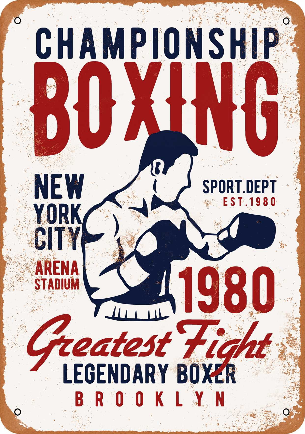 7 x 10 METAL SIGN - Championship Boxing Greatest Fight - Vintage Rusty ...