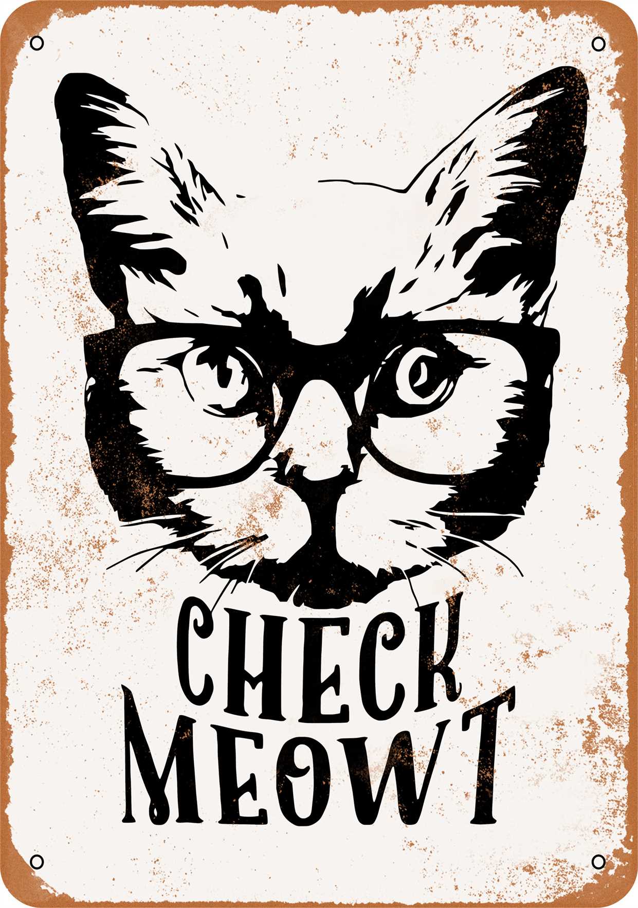 7 x 10 METAL SIGN - Check Meowt Cat - Vintage Rusty Look - Walmart.com