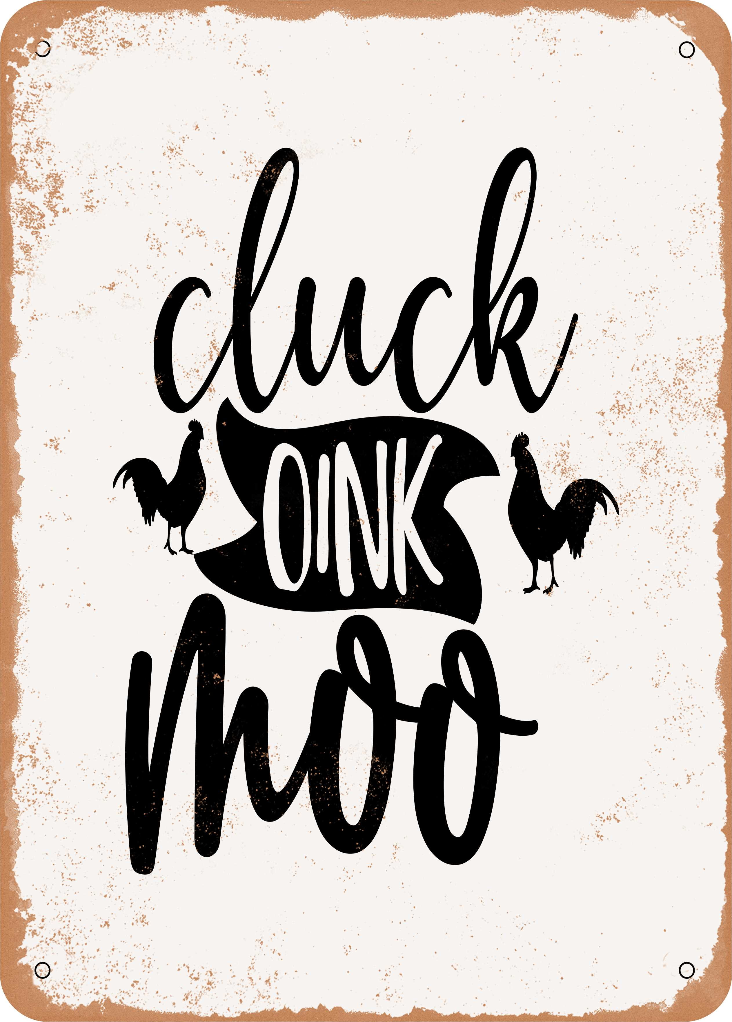 7 x 10 METAL SIGN - Cluck Oink Moo - Vintage Rusty Look - Walmart.com