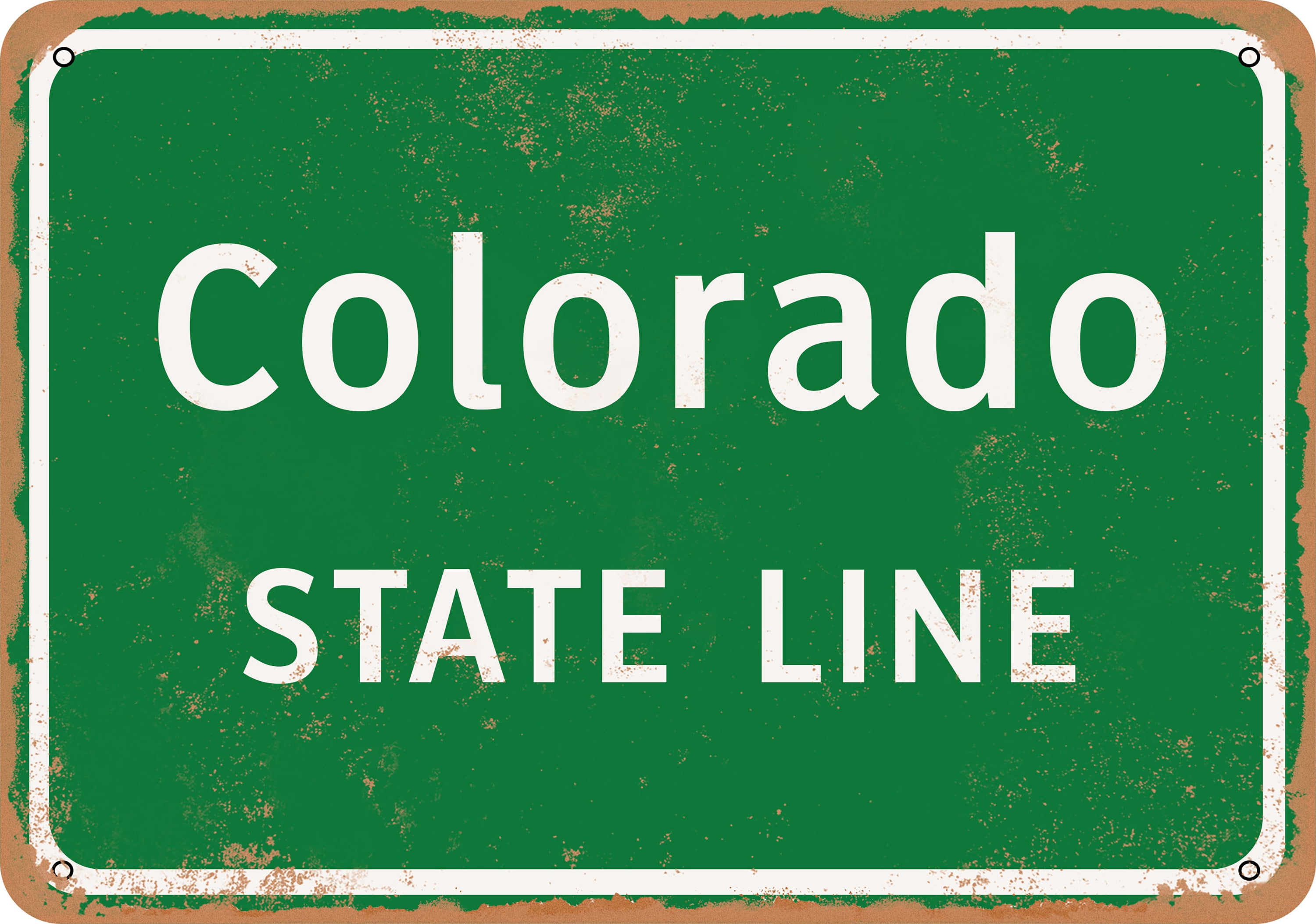 7 x 10 METAL SIGN - Colorado State Line - Vintage Rusty Look - Walmart.com