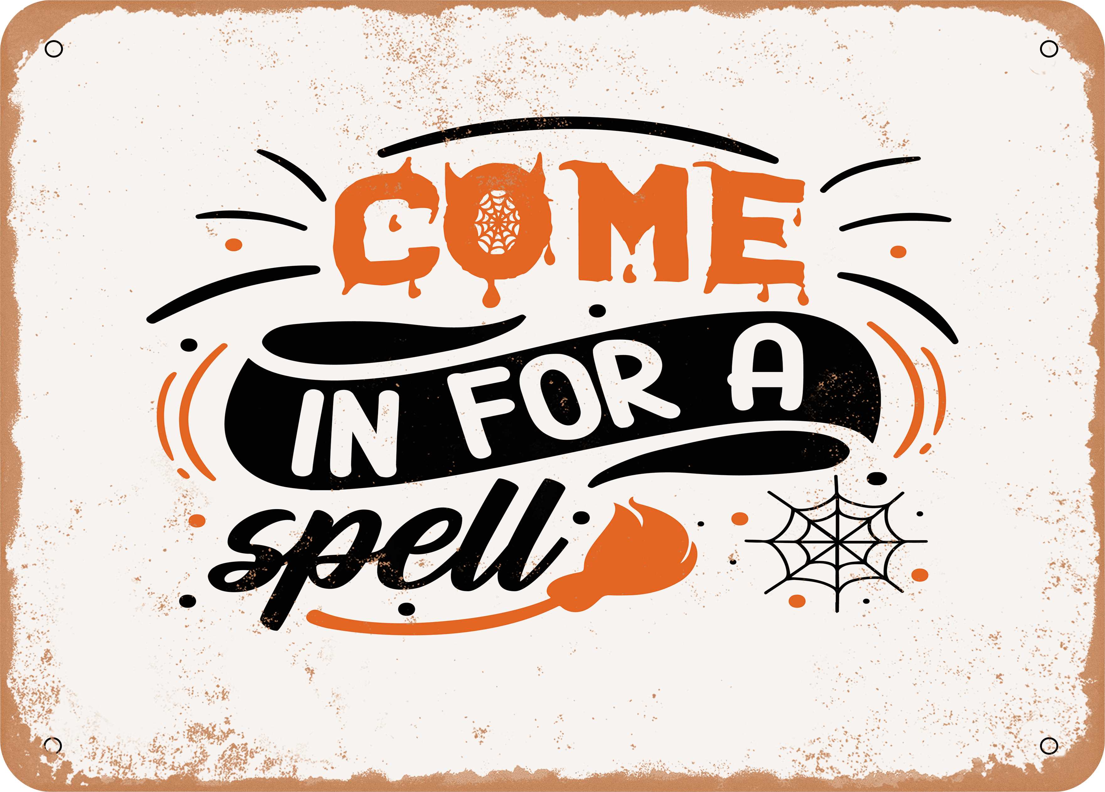 7 x 10 METAL SIGN - Come In For a Spell - Vintage Rusty Look - Walmart.com