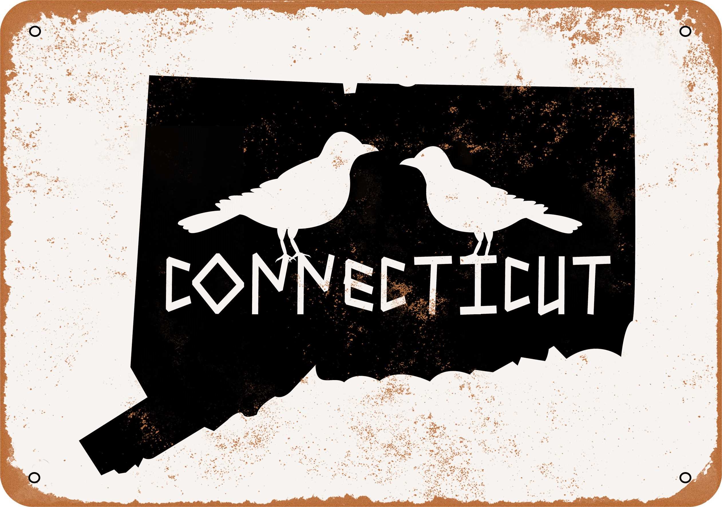 7 x 10 METAL SIGN - Connecticut State 6 - Vintage Rusty Look - Walmart.com