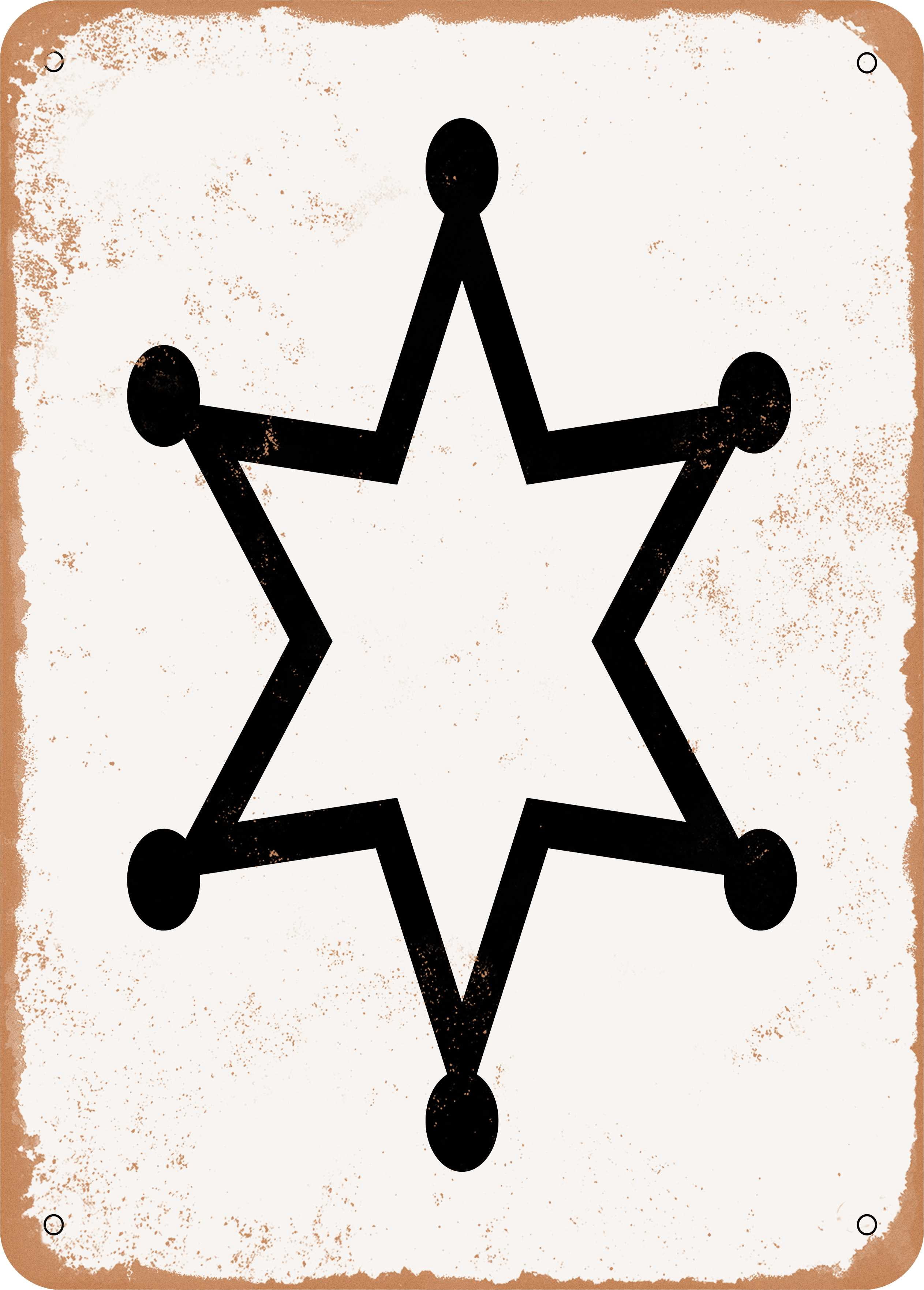 7 x 10 METAL SIGN - Cowboy Badge - 4 - Vintage Rusty Look - Walmart.com
