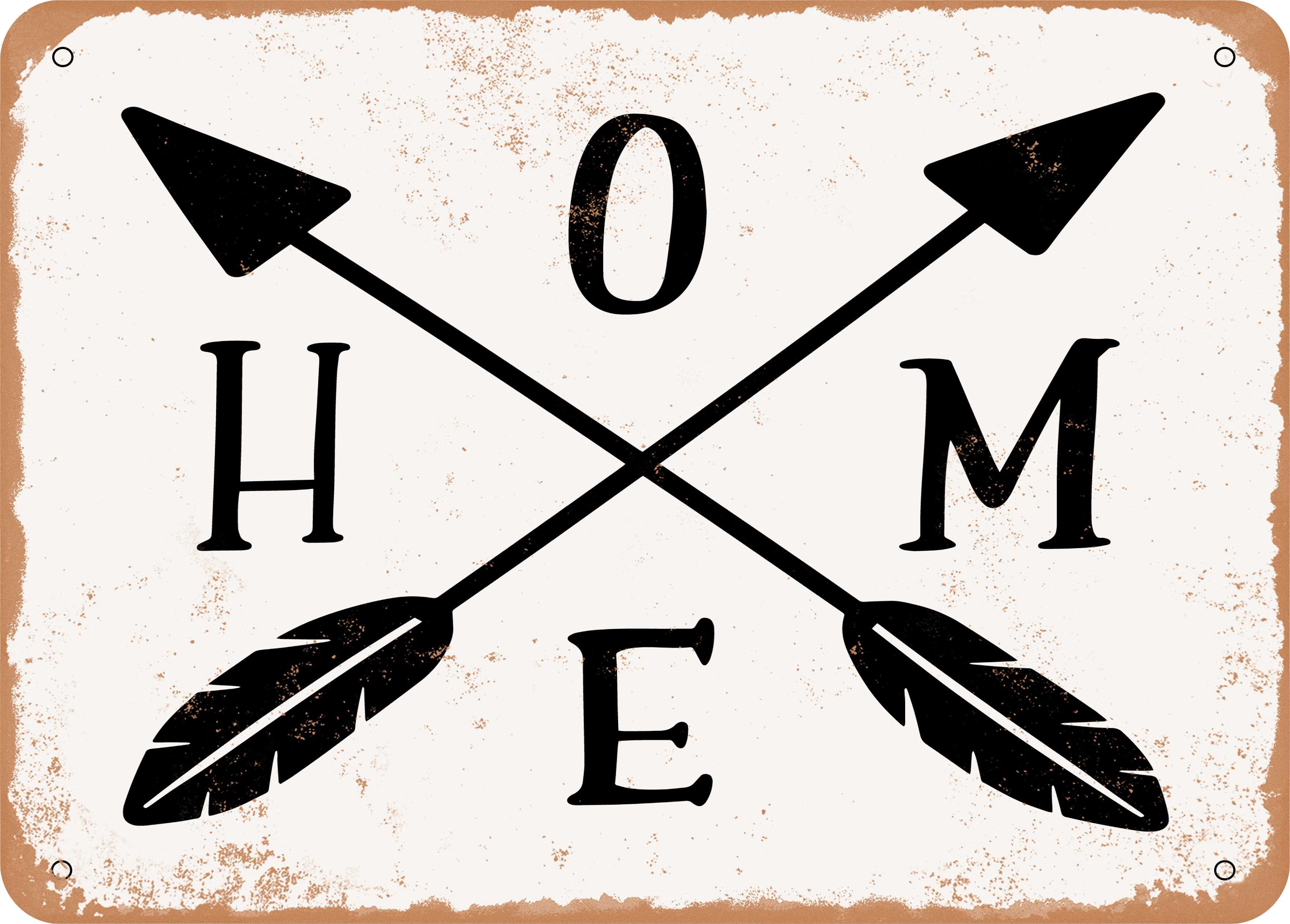 7 x 10 METAL SIGN - Crossed Arrows Home - 2 - Vintage Rusty Look ...