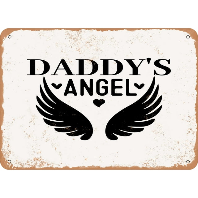 7 x 10 METAL SIGN - Daddy's Angel - Vintage Rusty Look Sign - Walmart.com