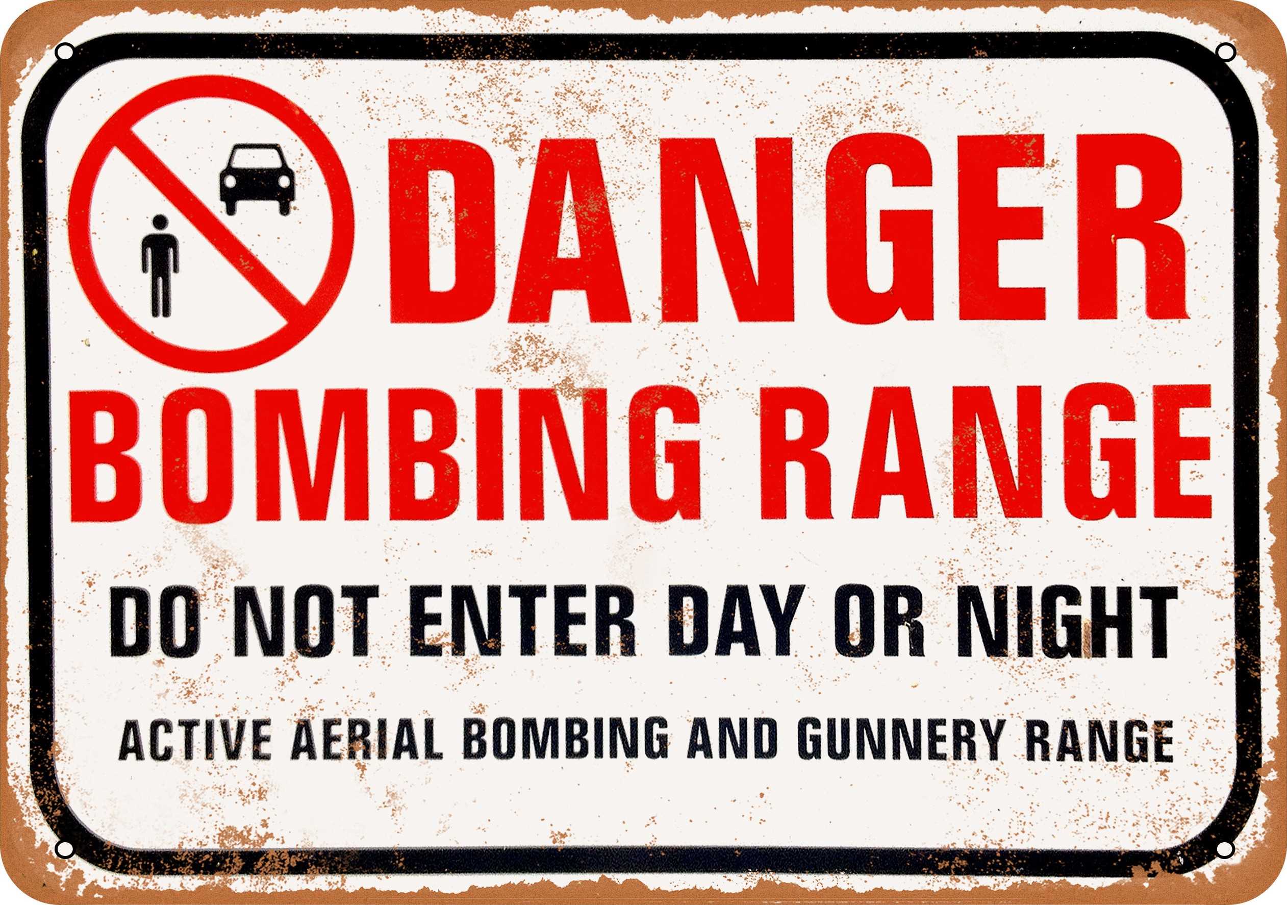 7 x 10 METAL SIGN - Danger Bombing Range - Vintage Rusty Look - Walmart.com