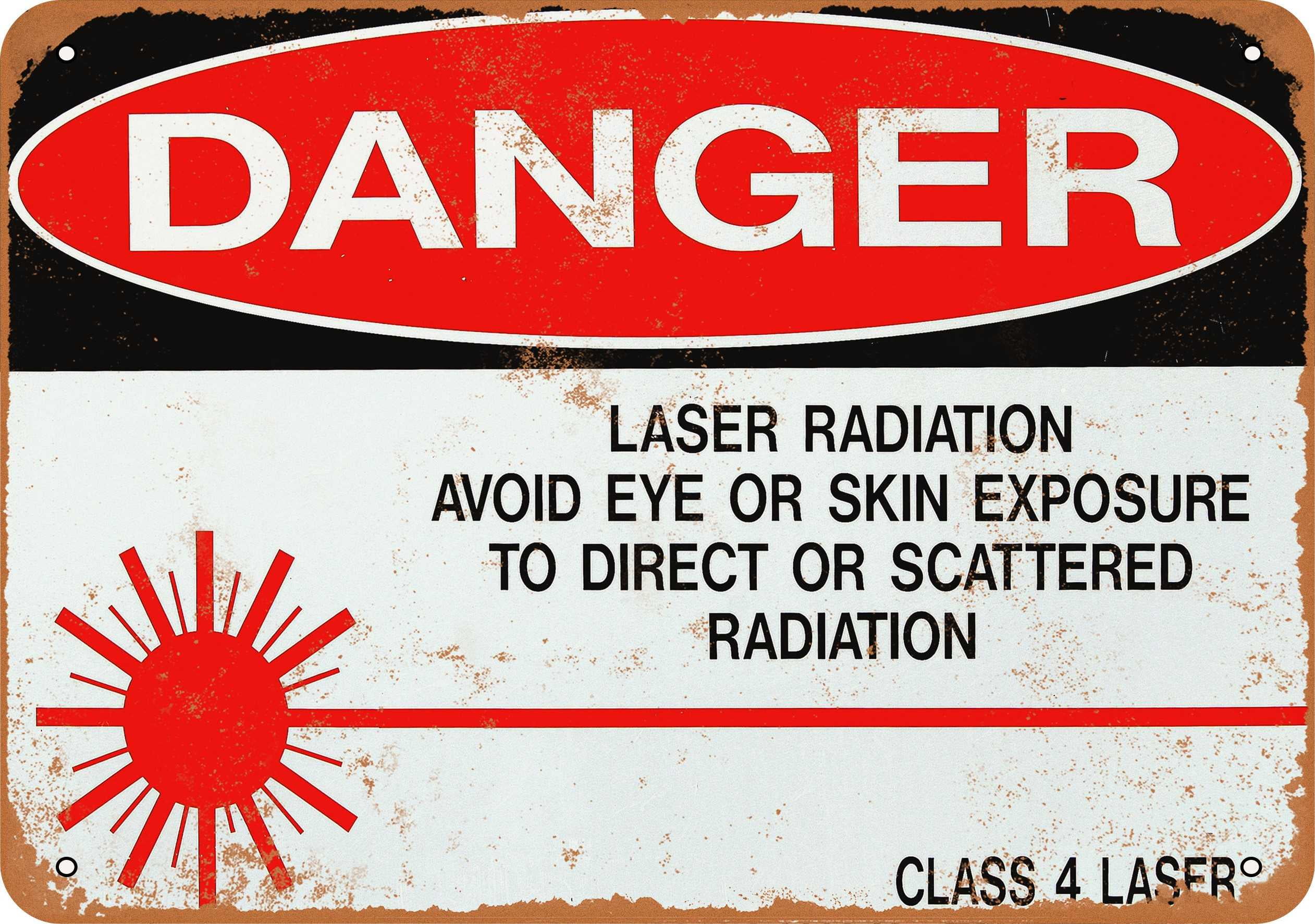 7 x 10 METAL SIGN - Danger Laser Radiation - Vintage Rusty Look ...
