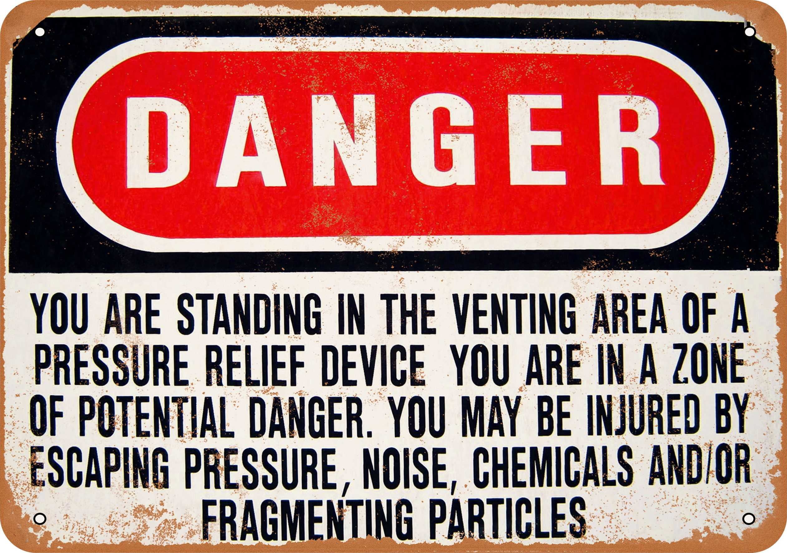 7 x 10 METAL SIGN - Danger You Are in a Venting Area - Vintage Rusty ...