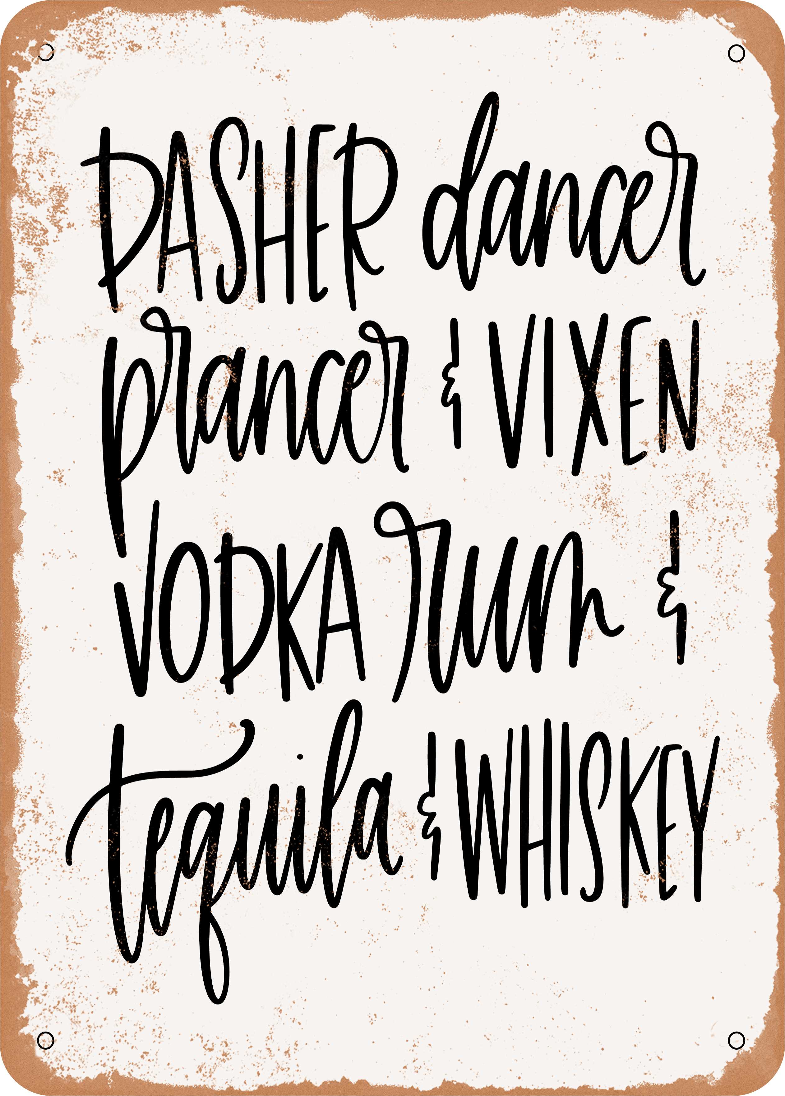 7 x 10 METAL SIGN - Dasher Dancer - Vintage Rusty Look - Walmart.com