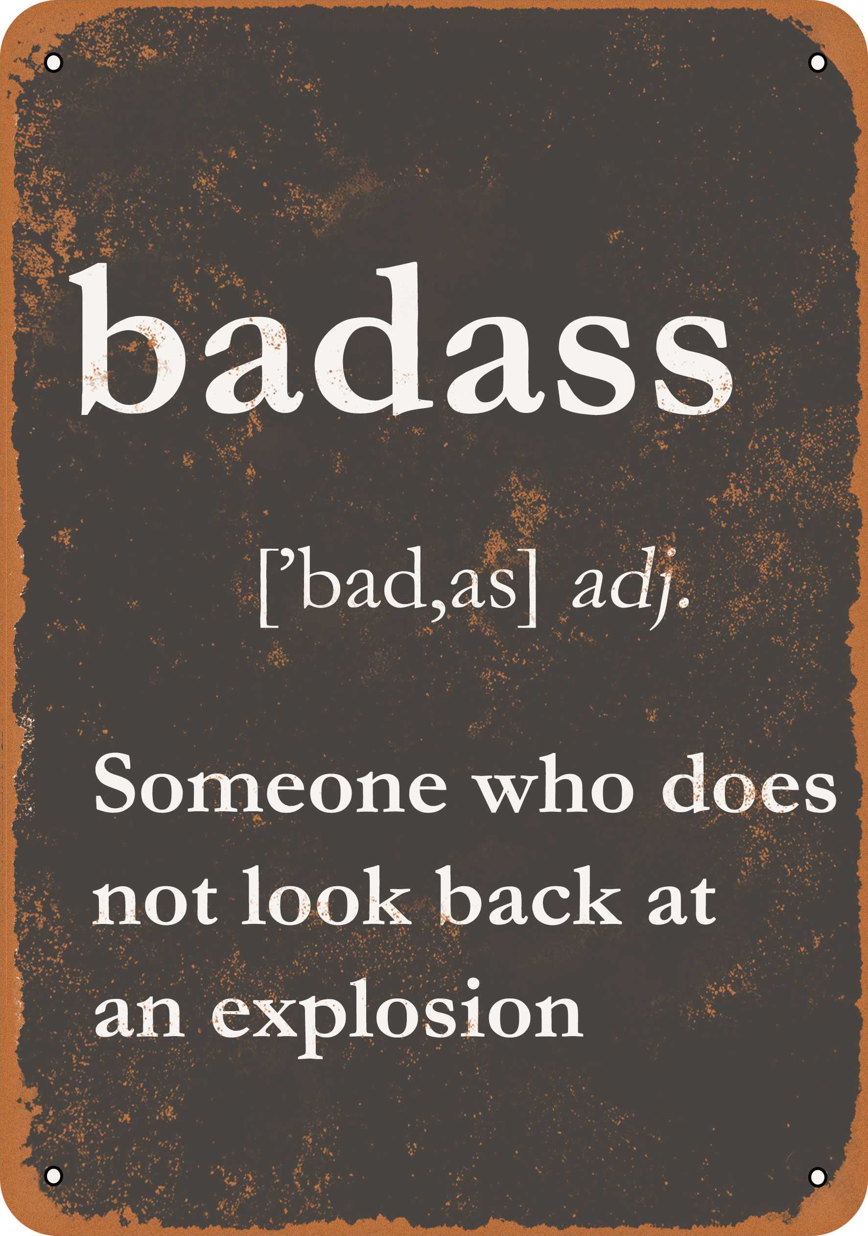 7 x 10 METAL SIGN - Definition of Badass - Vintage Rusty Look - Walmart.com
