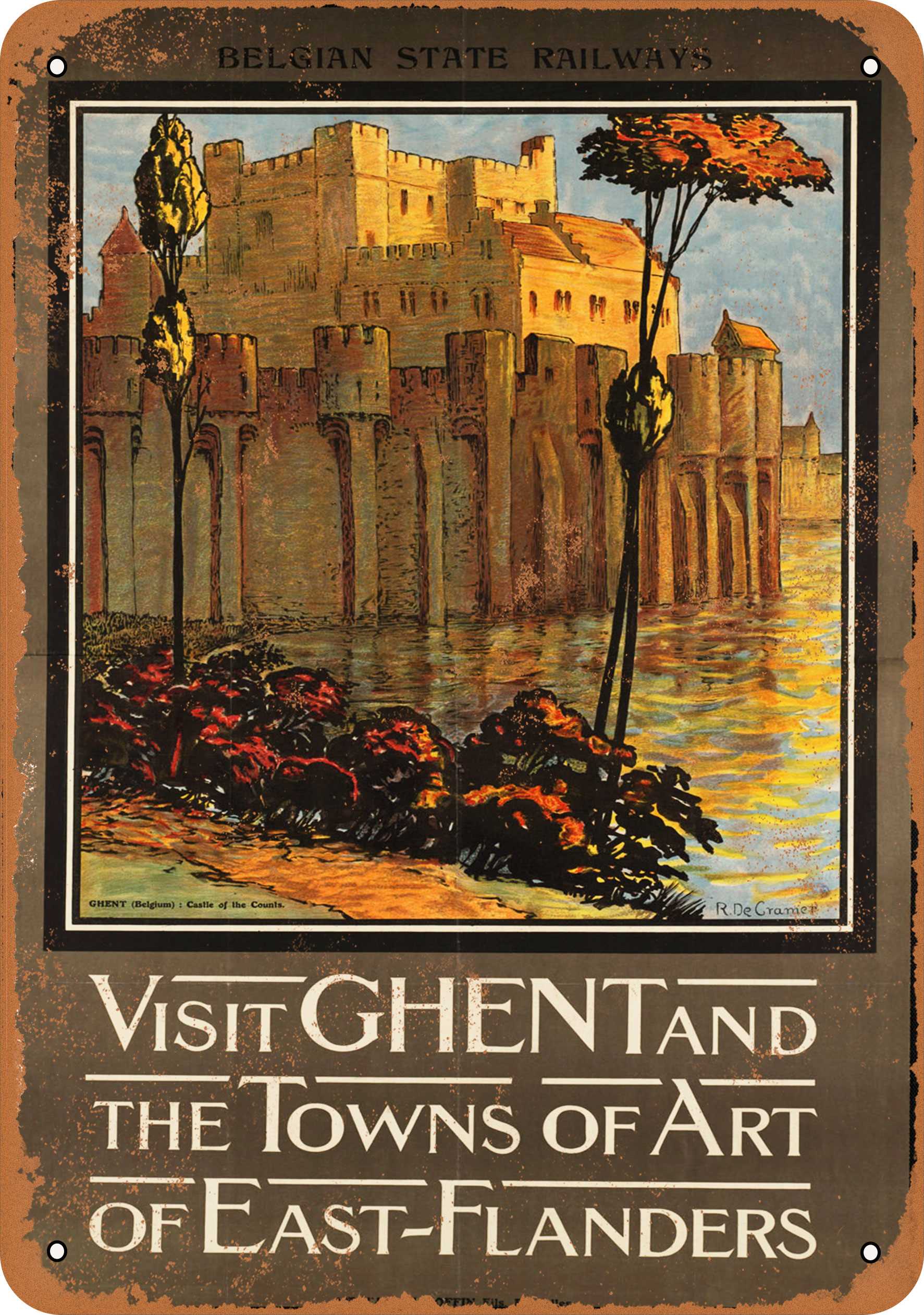 7 x 10 METAL SIGN - East Flanders - Vintage Rusty Look - Walmart.com