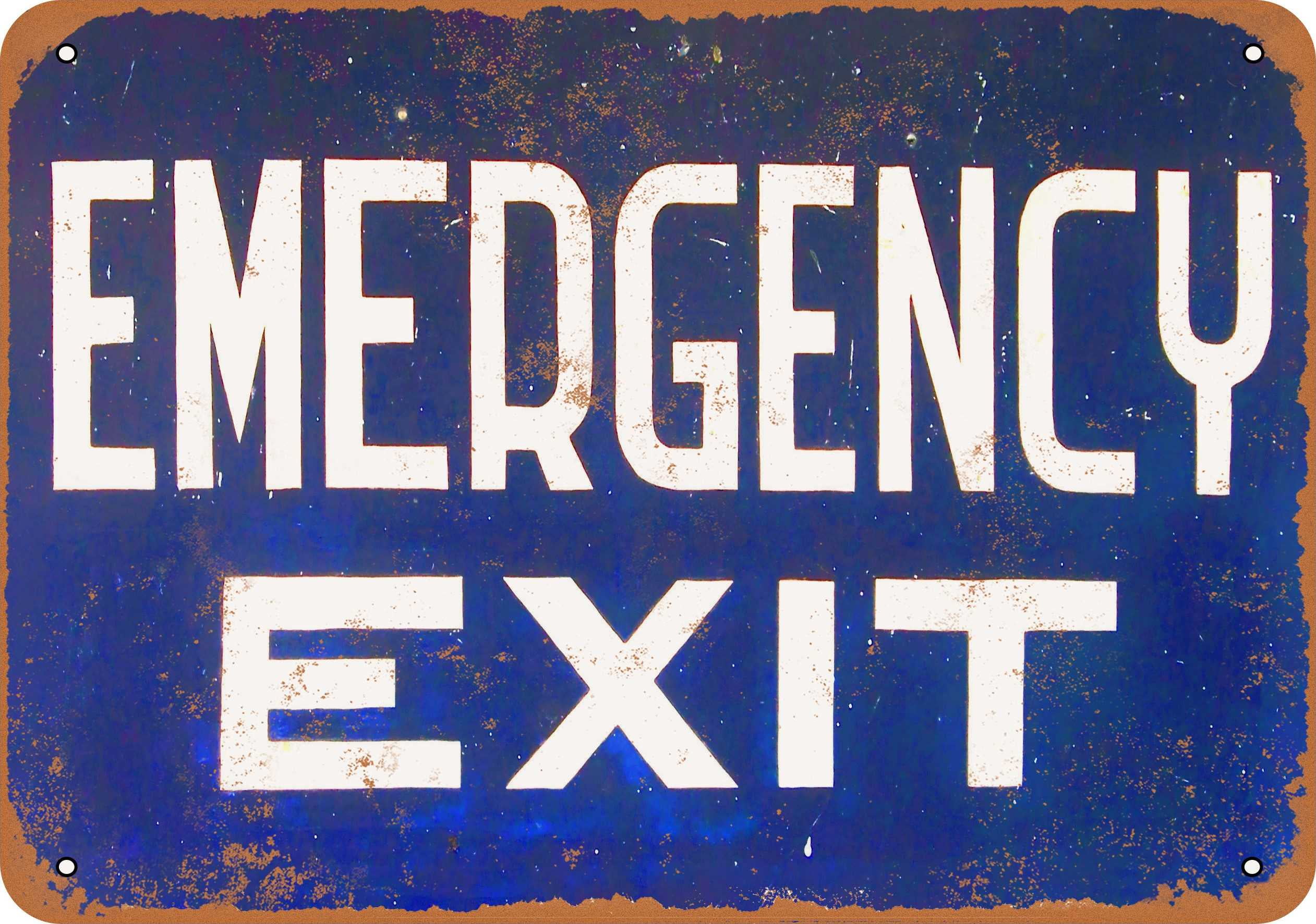 7 x 10 METAL SIGN - Emergency Exit - Vintage Rusty Look - Walmart.com