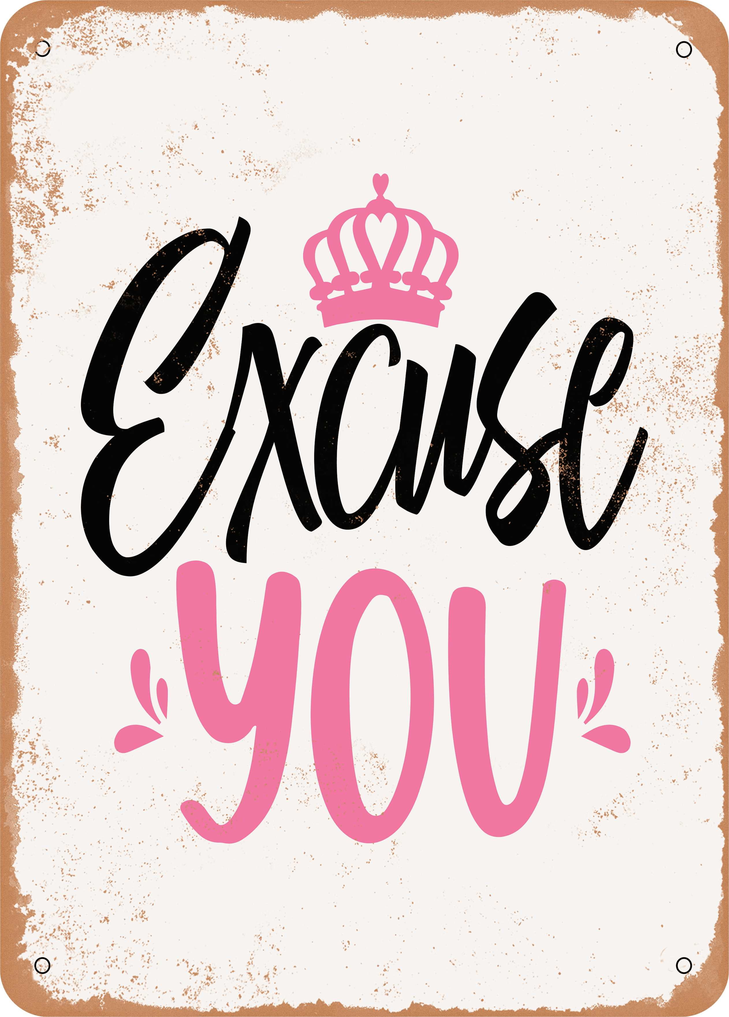 7 x 10 METAL SIGN - Excuse You - 4 - Vintage Rusty Look - Walmart.com