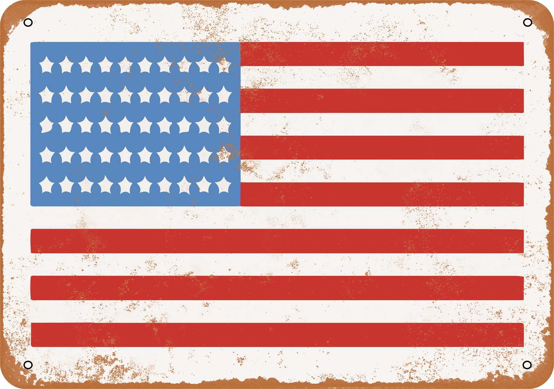 7 x 10 METAL SIGN - Flag - Vintage Rusty Look - Walmart.com