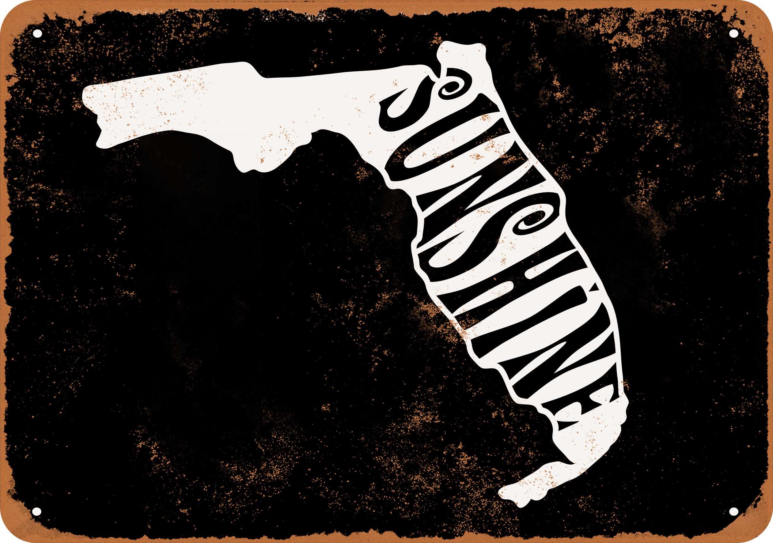 7 x 10 METAL SIGN - Florida State 4 (Dark Background) - Vintage Rusty ...