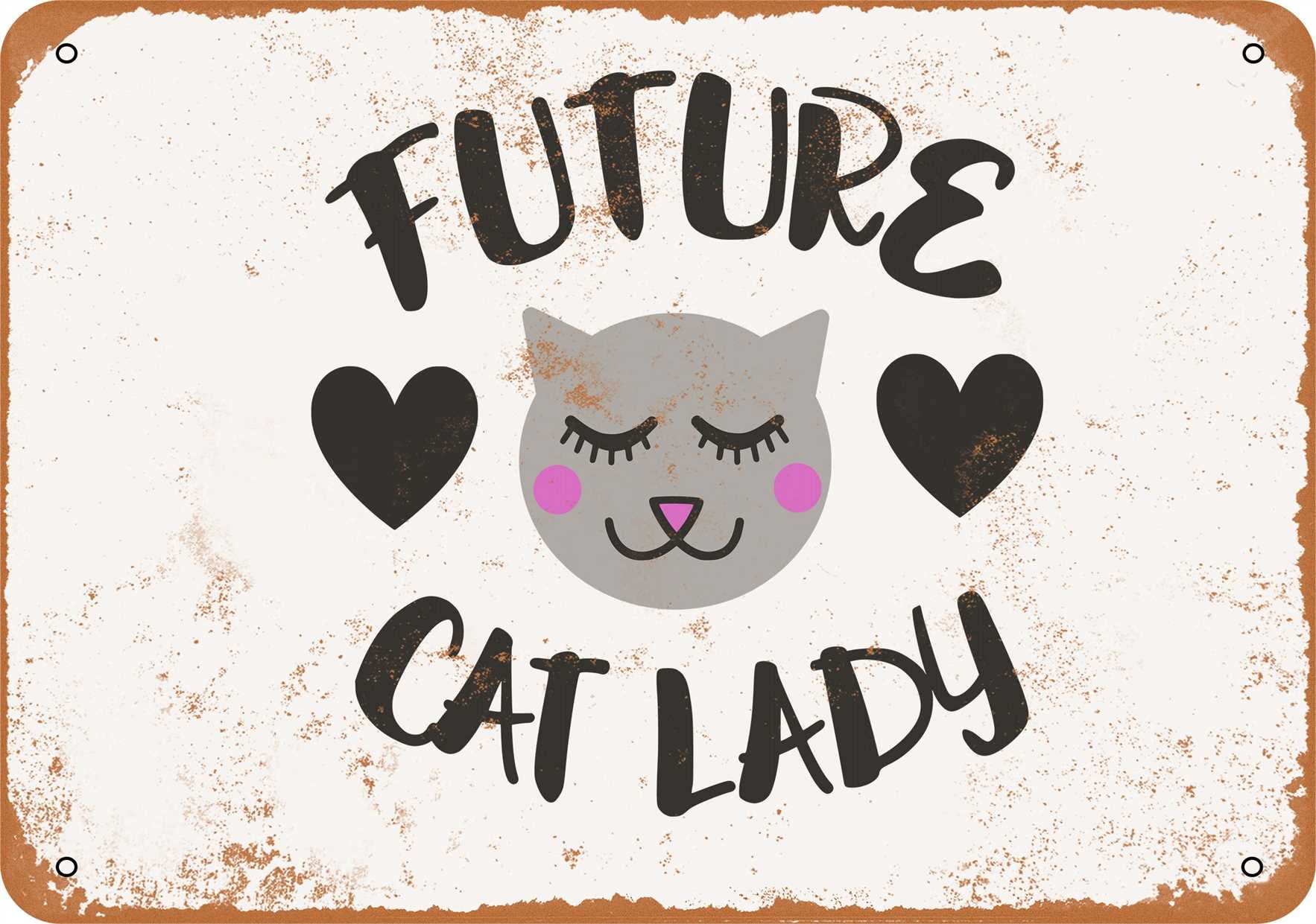 7 x 10 METAL SIGN - Future Cat Lady - Vintage Rusty Look - Walmart.com