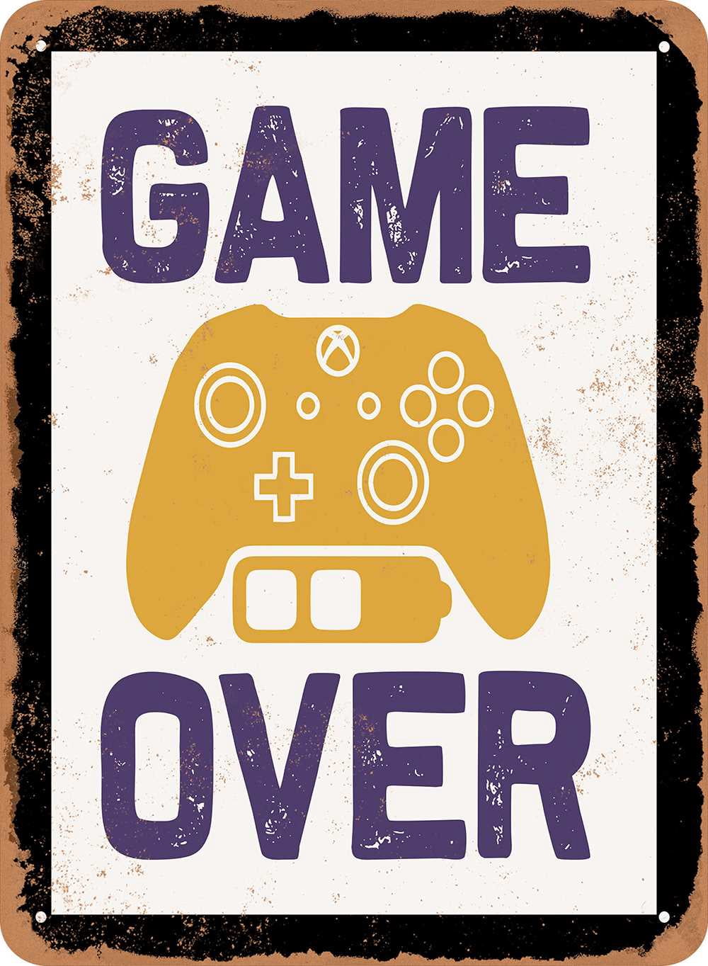 7 x 10 METAL SIGN - Game Over - (Gaming) Vintage Look - Walmart.com