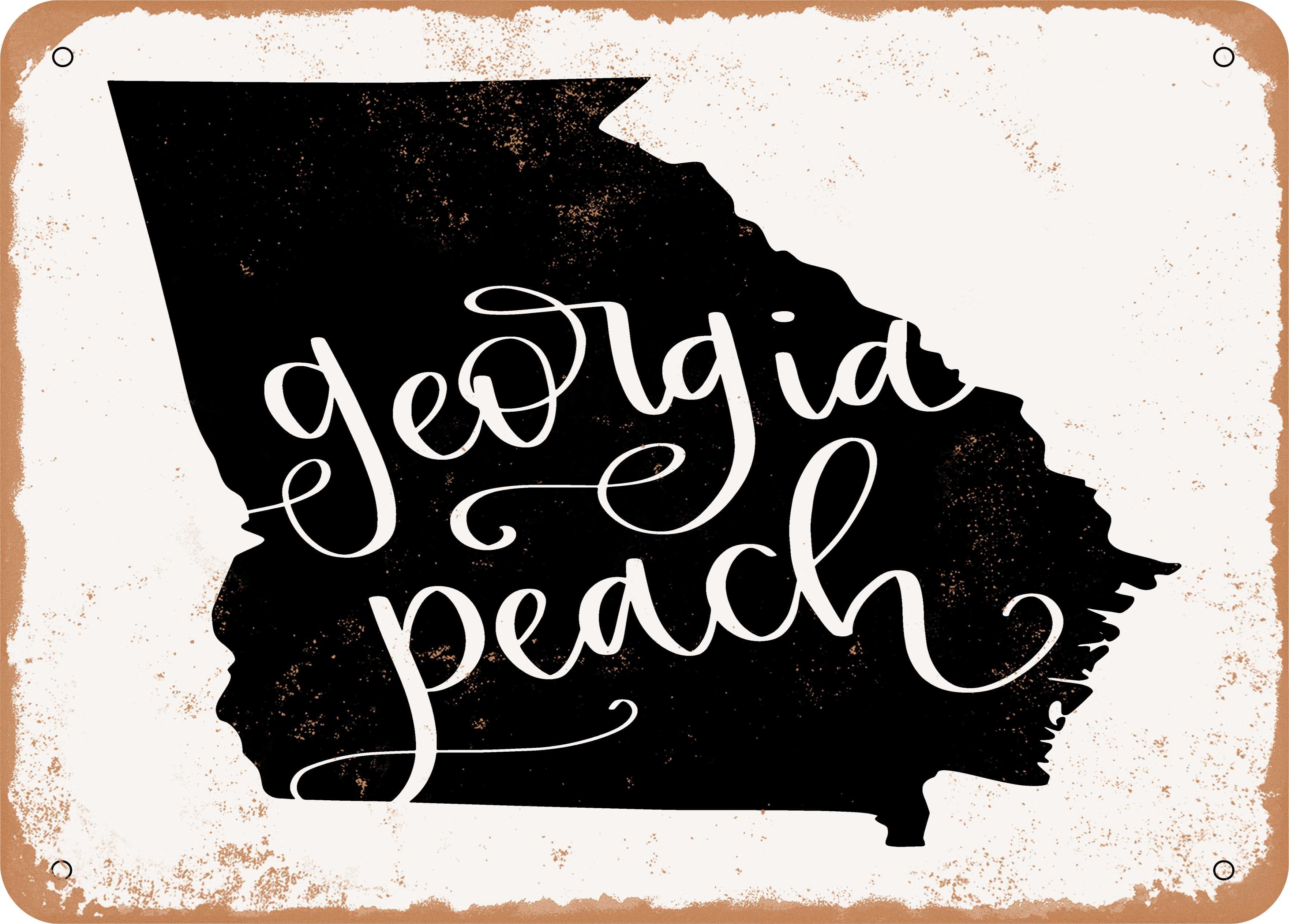 7 x 10 METAL SIGN - Georgia Peach - 2 - Vintage Rusty Look - Walmart.com