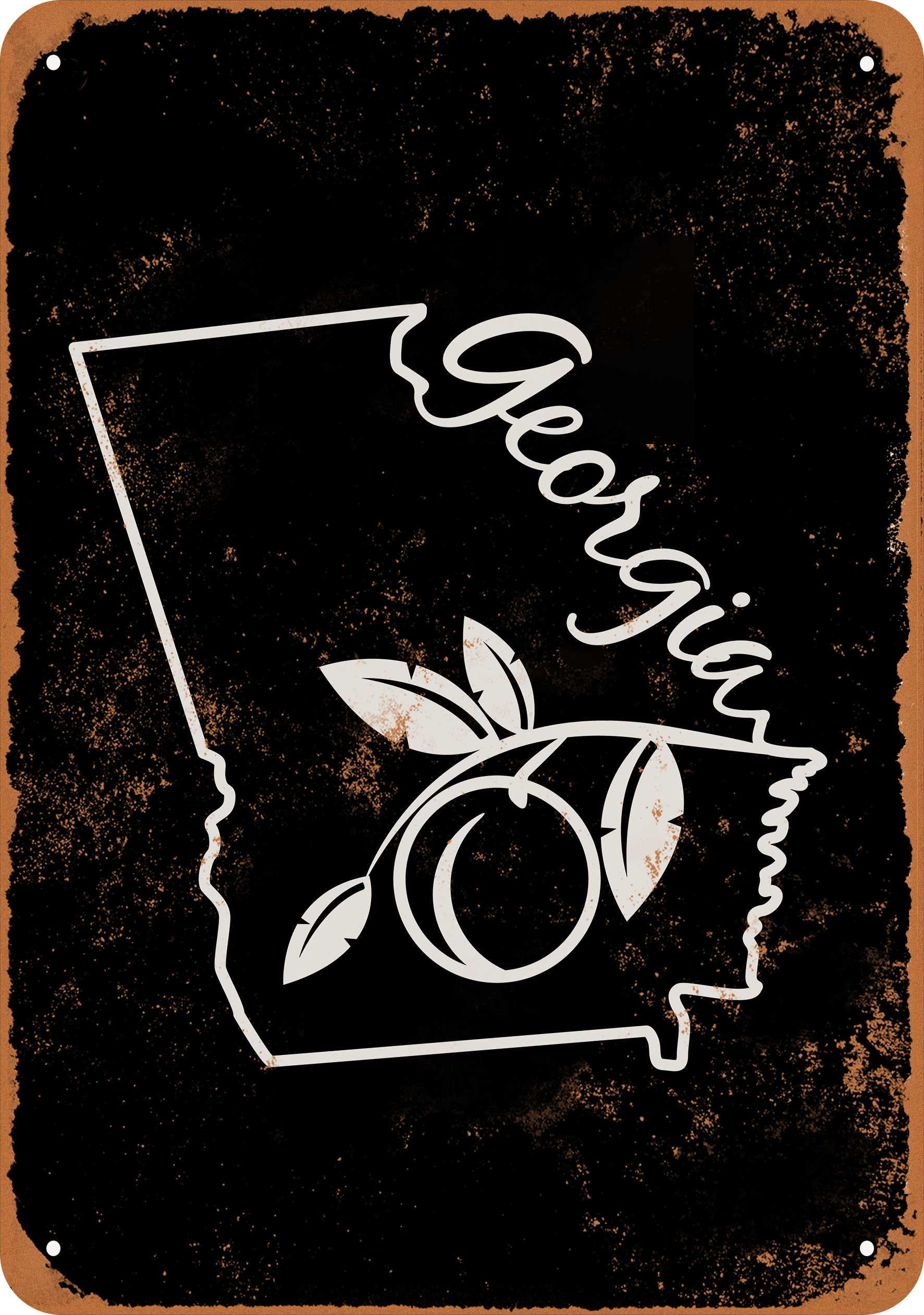 7 x 10 METAL SIGN - Georgia Set 2 (Dark Background) - Vintage Rusty ...
