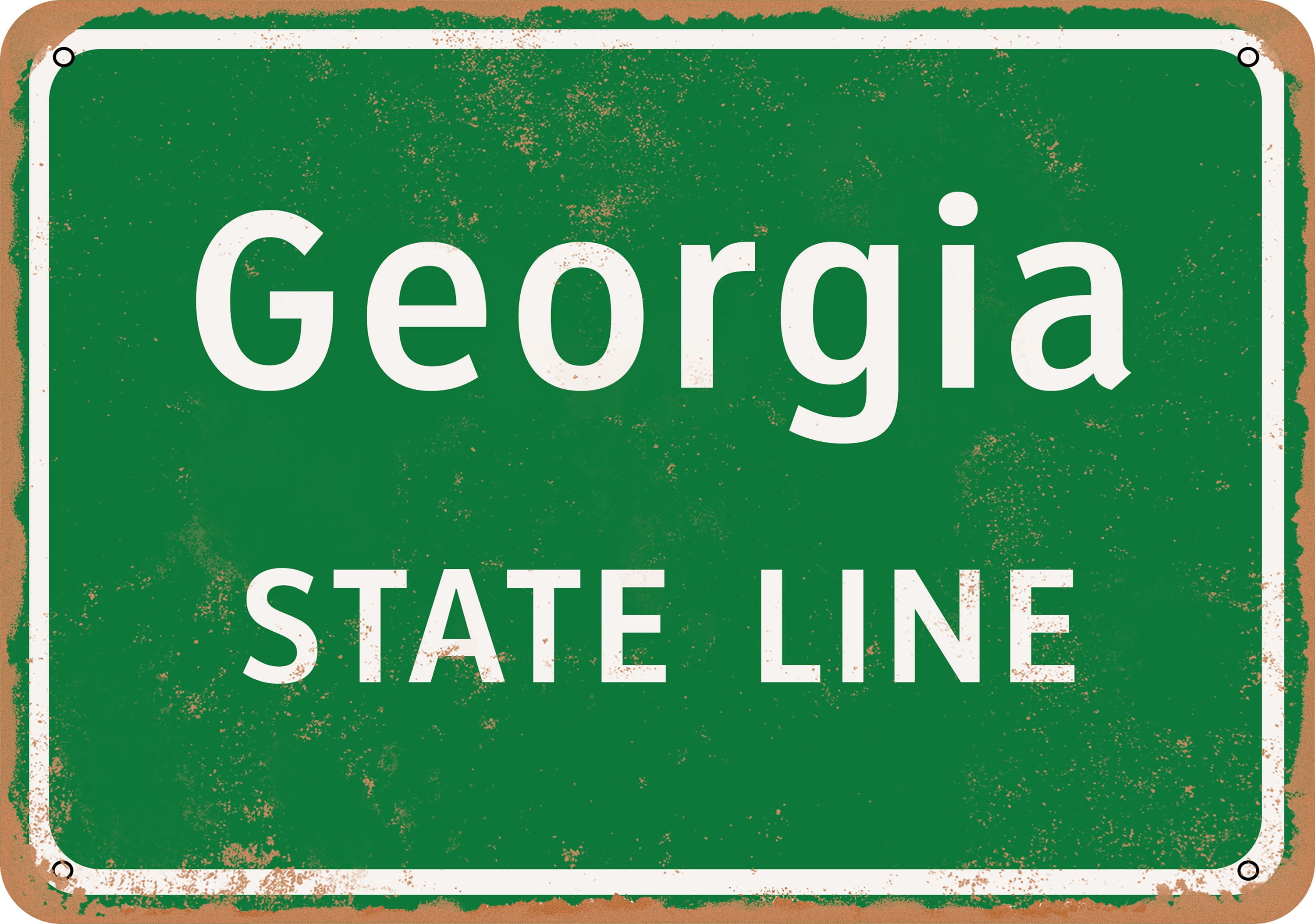 7 x 10 METAL SIGN - Georgia State Line - Vintage Rusty Look - Walmart.com