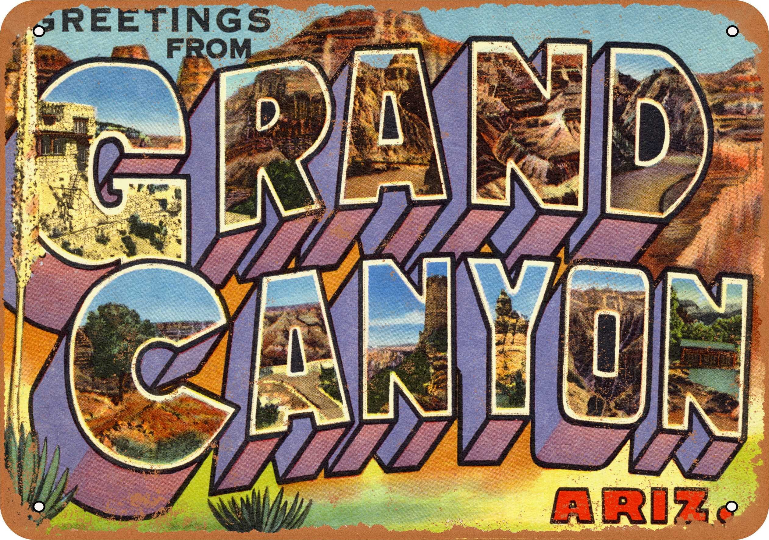 7 x 10 METAL SIGN - Greetings from the Grand Canyon - Vintage Rusty ...