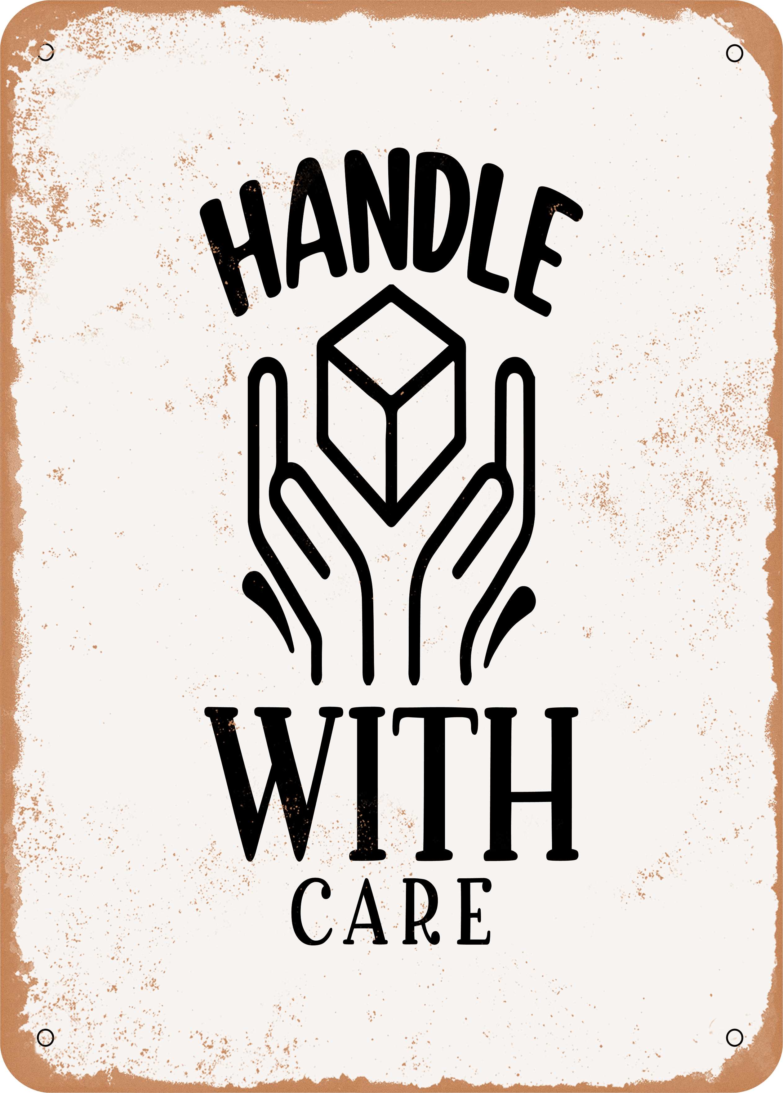 7 x 10 METAL SIGN - Handle With Care - 2 - Vintage Rusty Look - Walmart.com