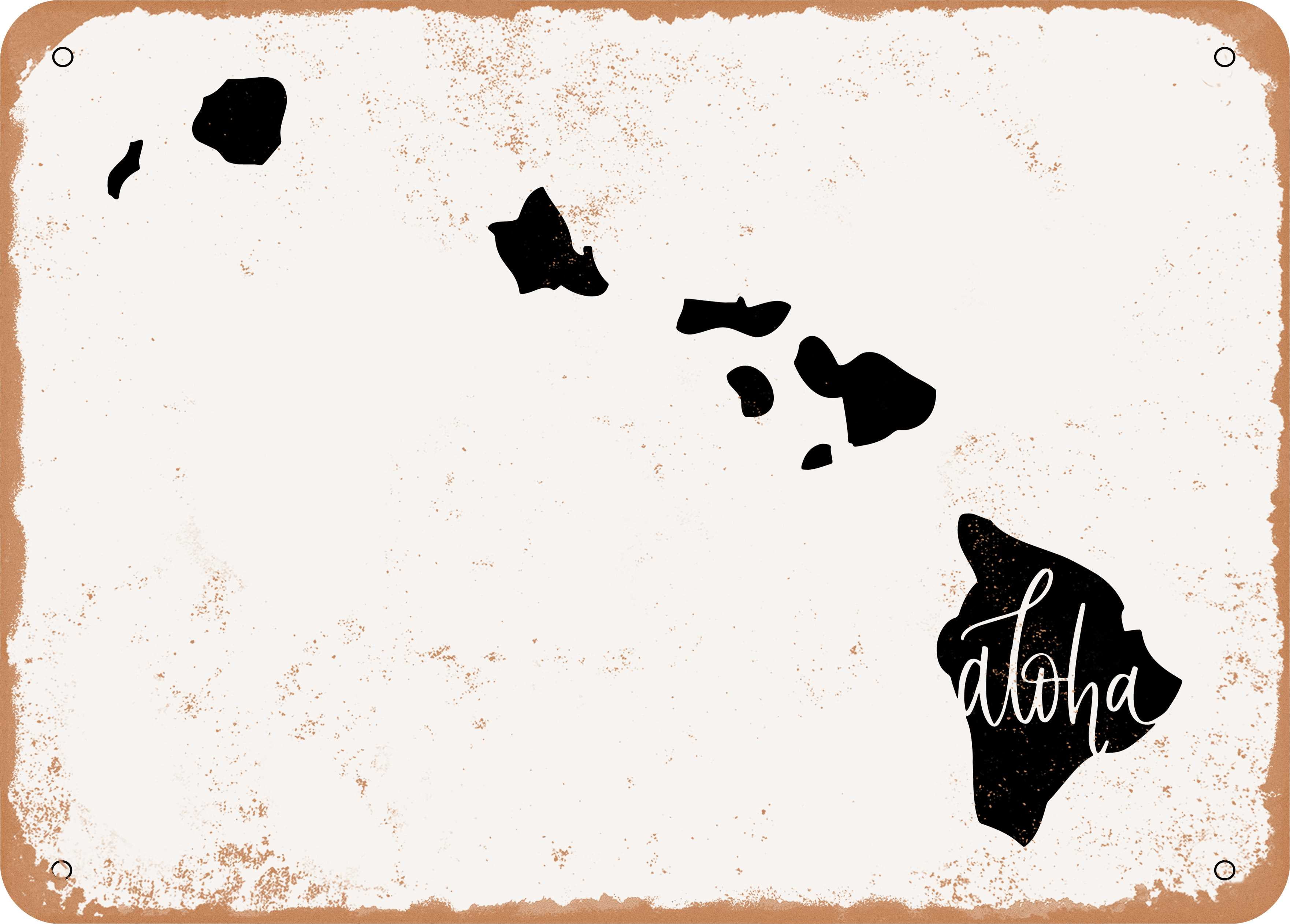 7 x 10 METAL SIGN - Hawaii Aloha - Vintage Rusty Look Sign - Walmart.com