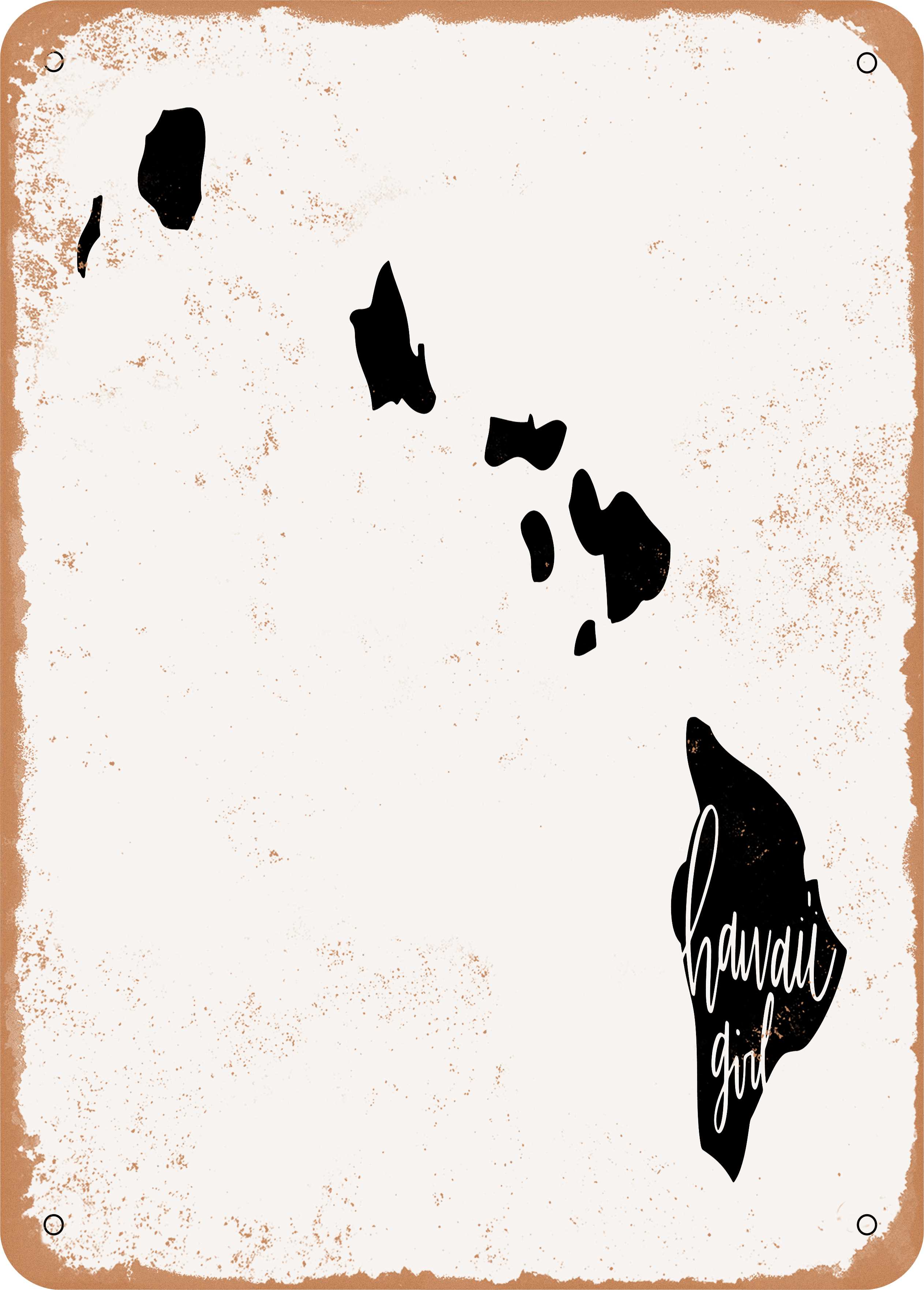 7 x 10 METAL SIGN - Hawaii Girl - Vintage Rusty Look - Walmart.com