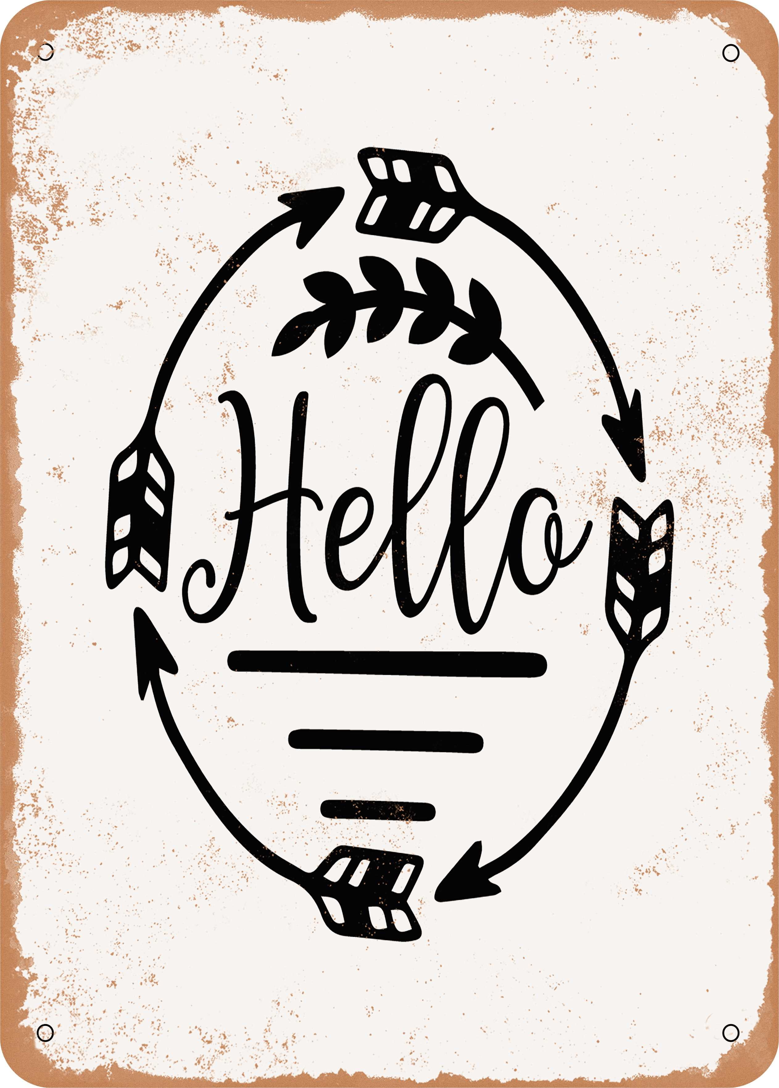 7 x 10 METAL SIGN - Hello - 3 - Vintage Rusty Look - Walmart.com