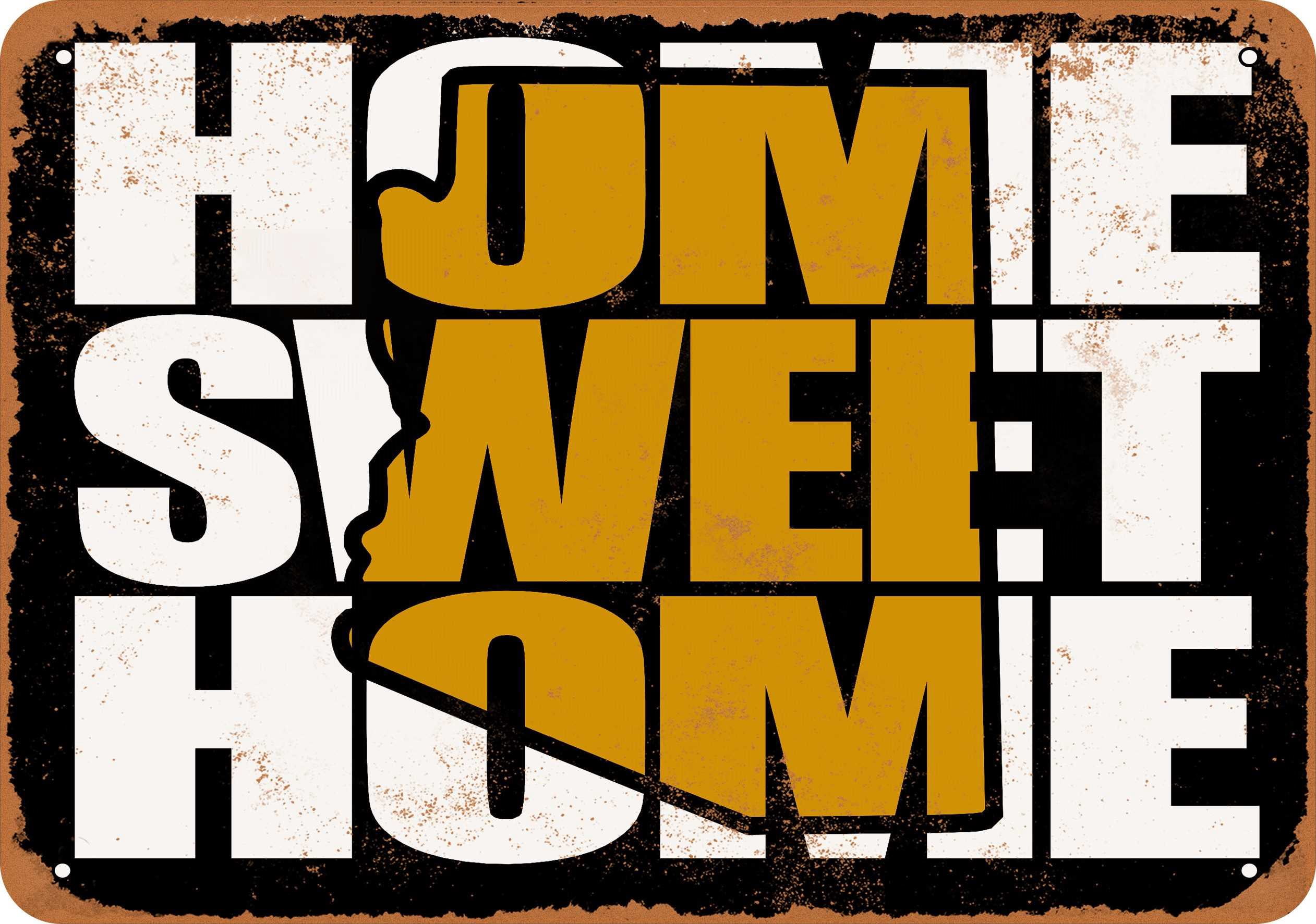 7 x 10 METAL SIGN - Home Sweet Home Arizona Black Gold - Vintage Rusty ...