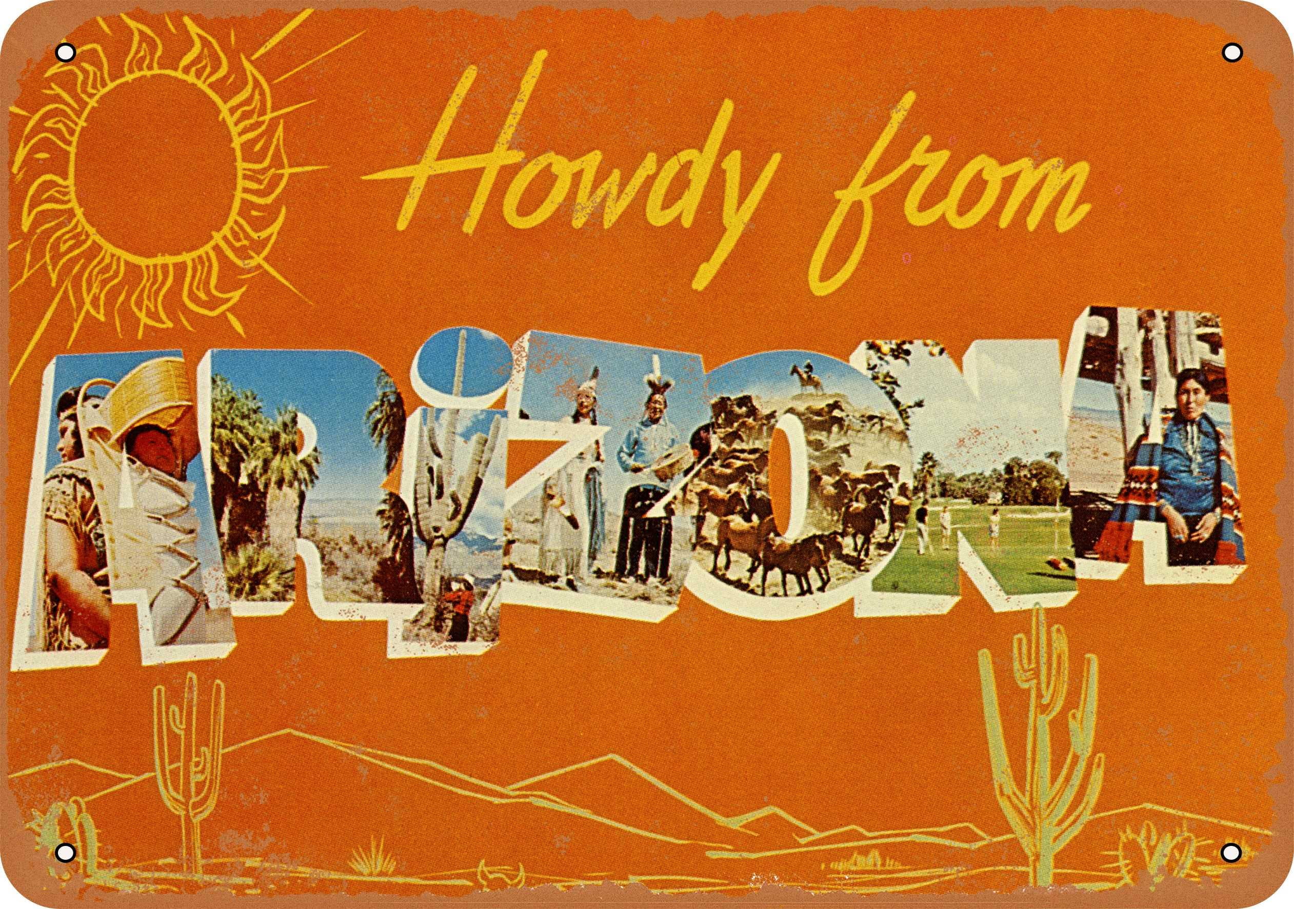 7 x 10 METAL SIGN - Howdy from Arizona 2 - Vintage Rusty Look - Walmart.com