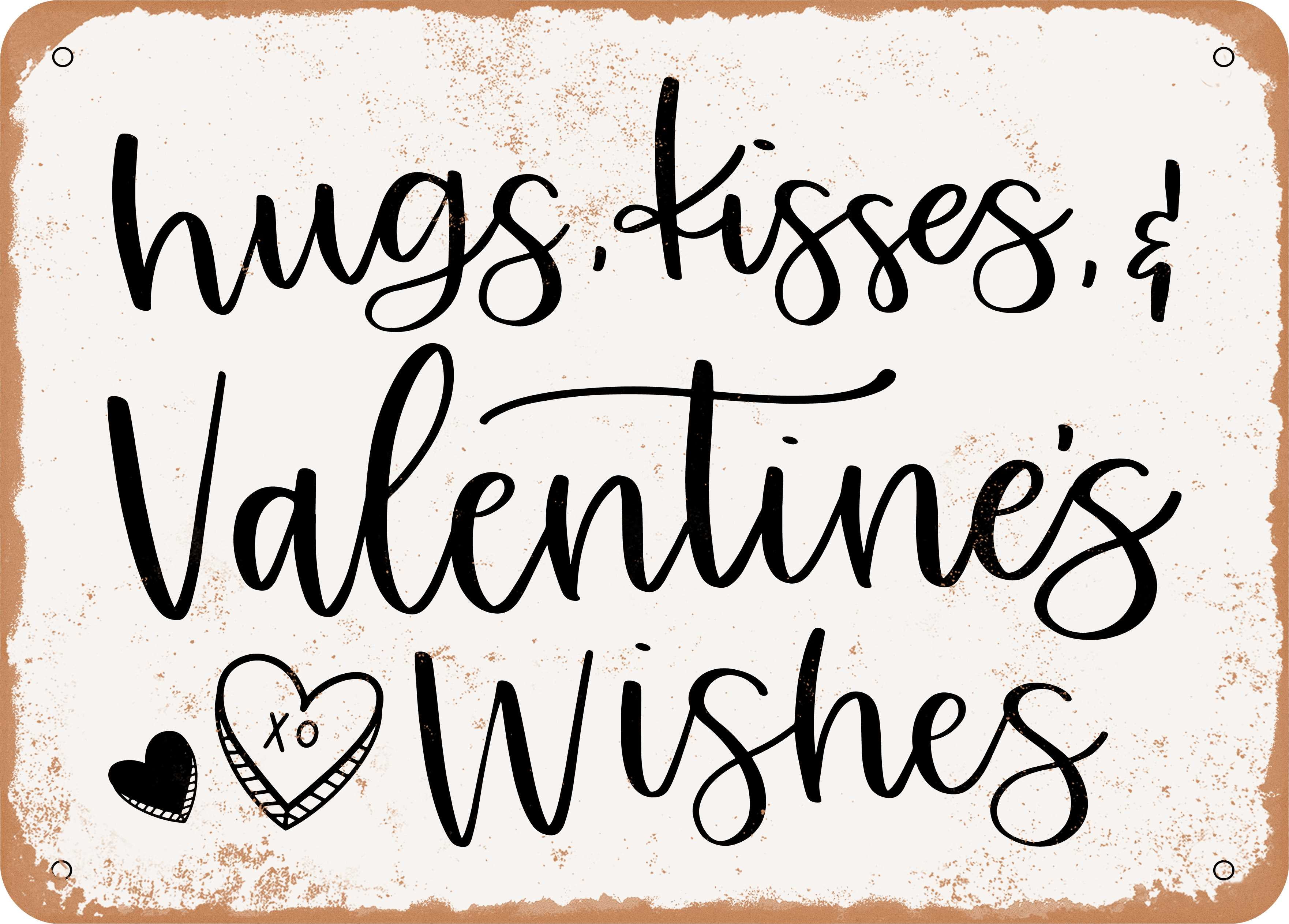 7 x 10 METAL SIGN - Hugs Kisses - Vintage Rusty Look Sign - Walmart.com