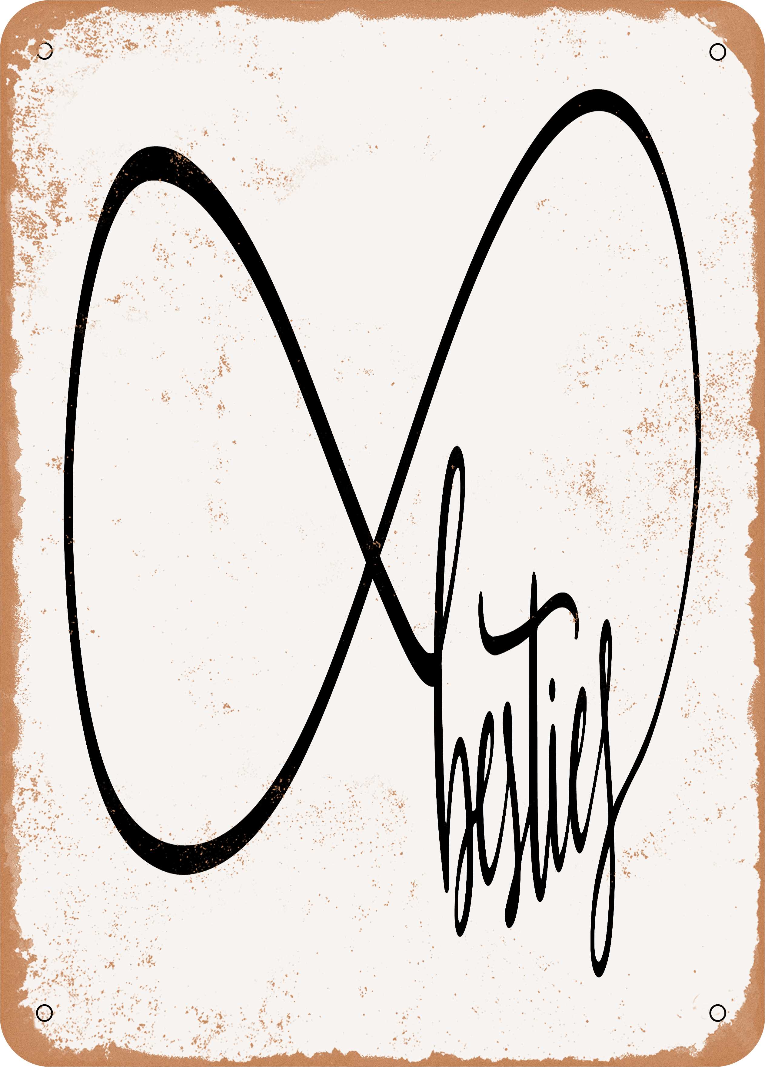7 x 10 METAL SIGN - Infinite Besties - Vintage Rusty Look - Walmart.com
