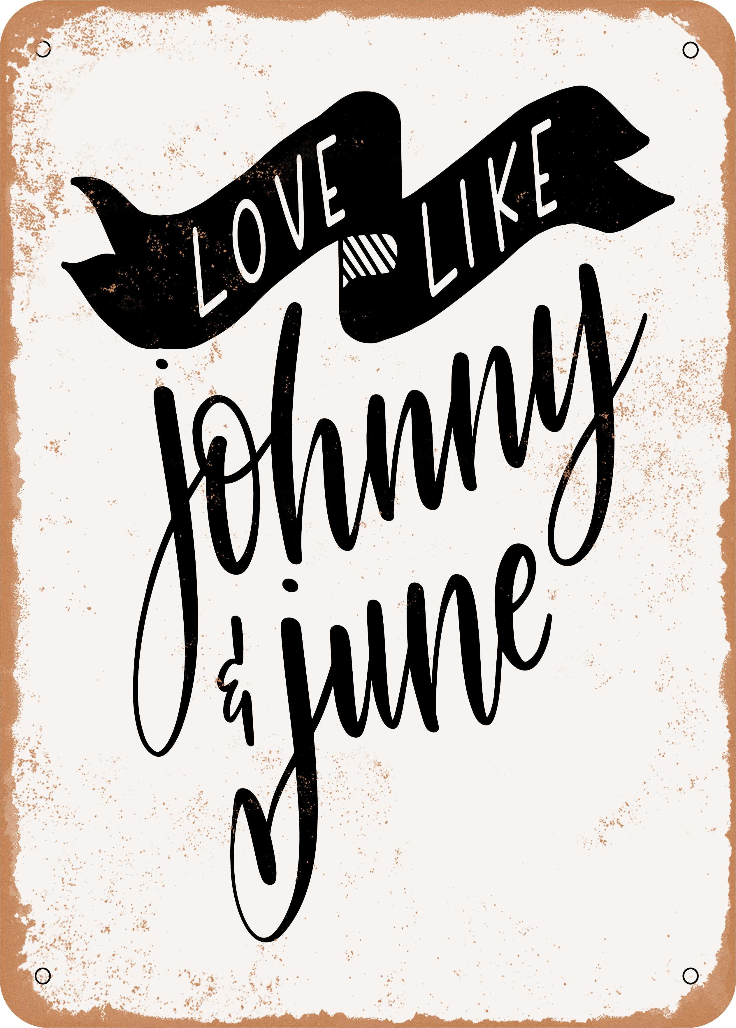 7 x 10 METAL SIGN - Johnny and June - Vintage Rusty Look - Walmart.com