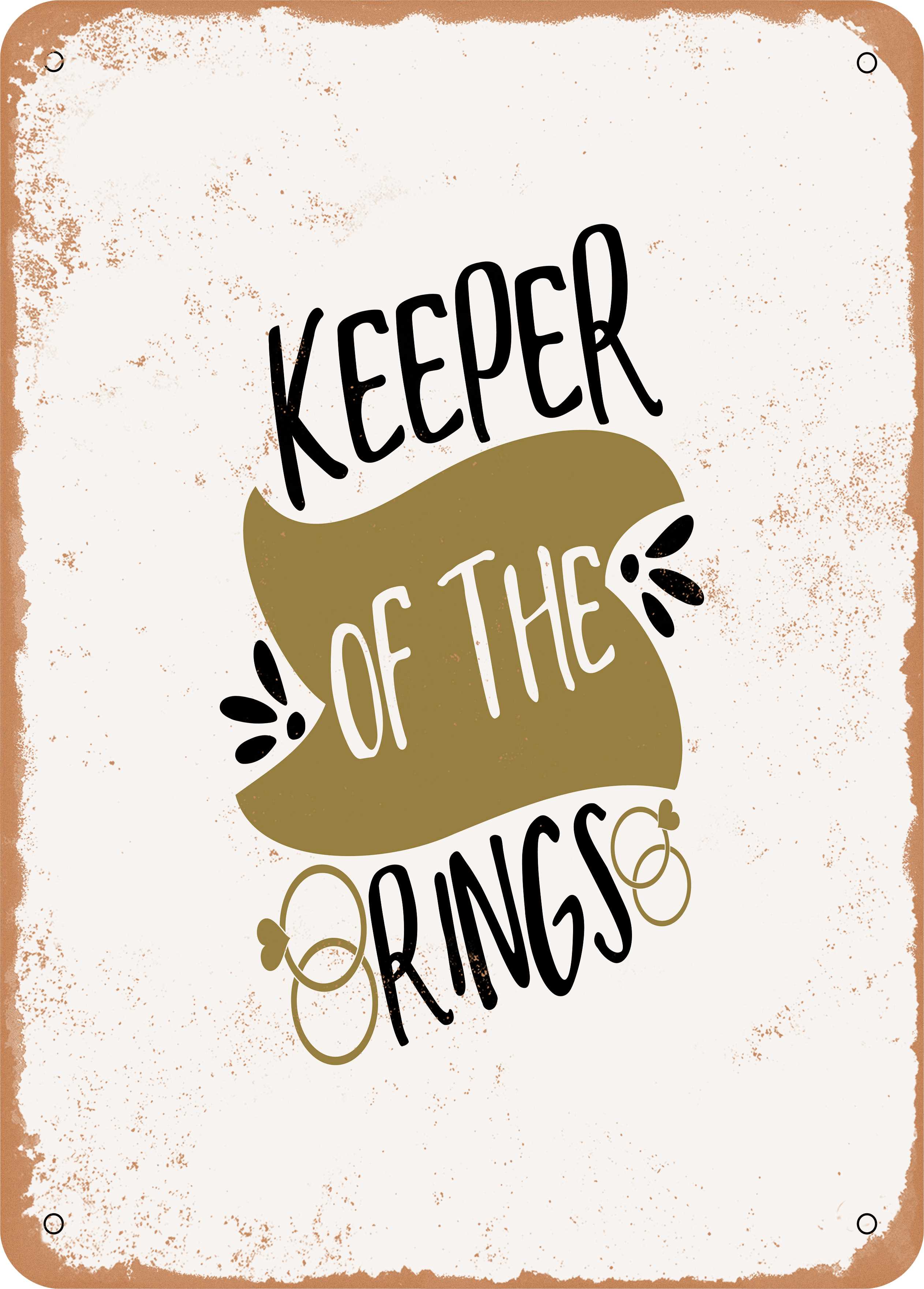 7 x 10 METAL SIGN - Keeper of the Rings - Vintage Rusty Look - Walmart.com