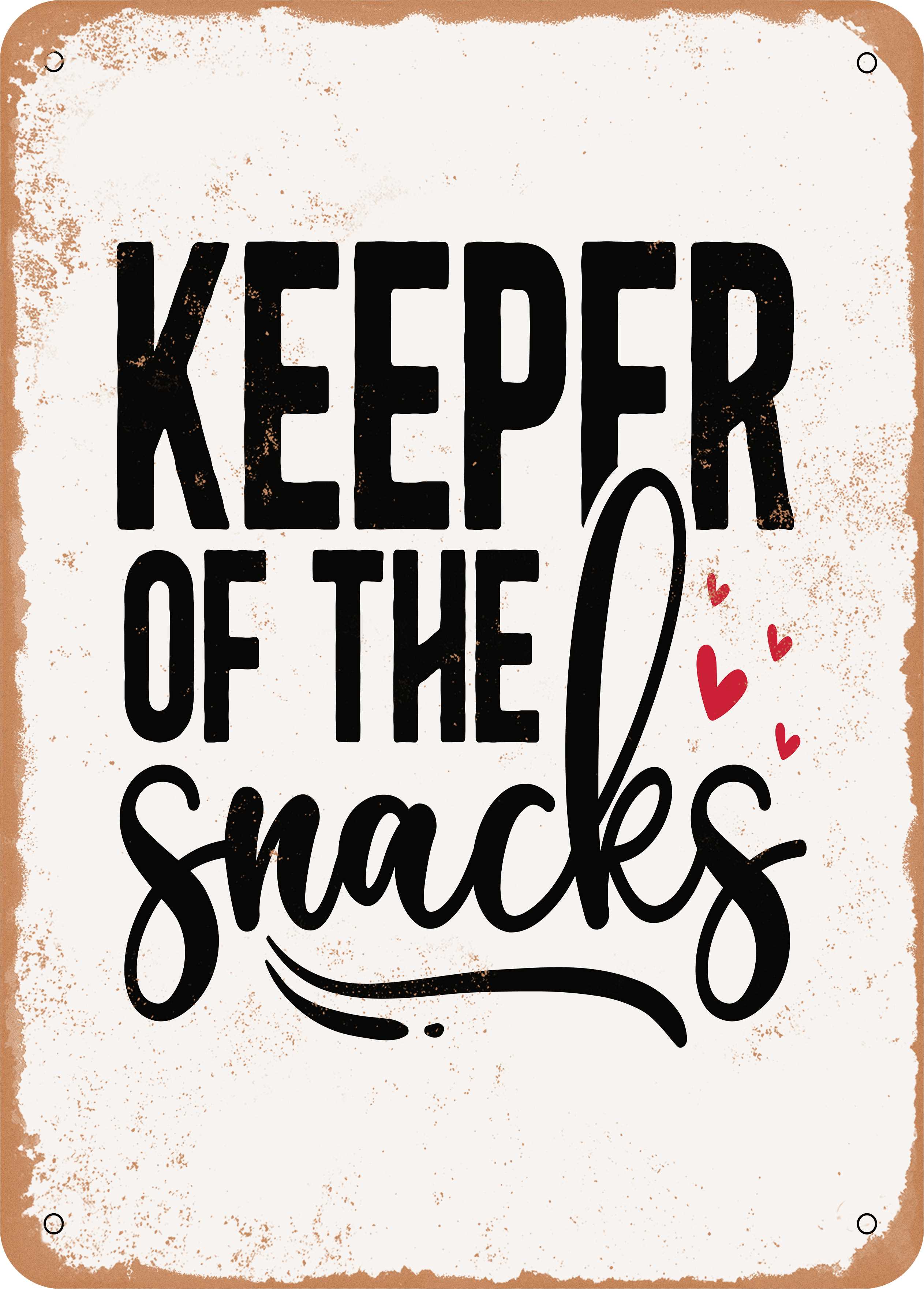 7 x 10 METAL SIGN - Keeper of the Snacks - Vintage Rusty Look - Walmart.com