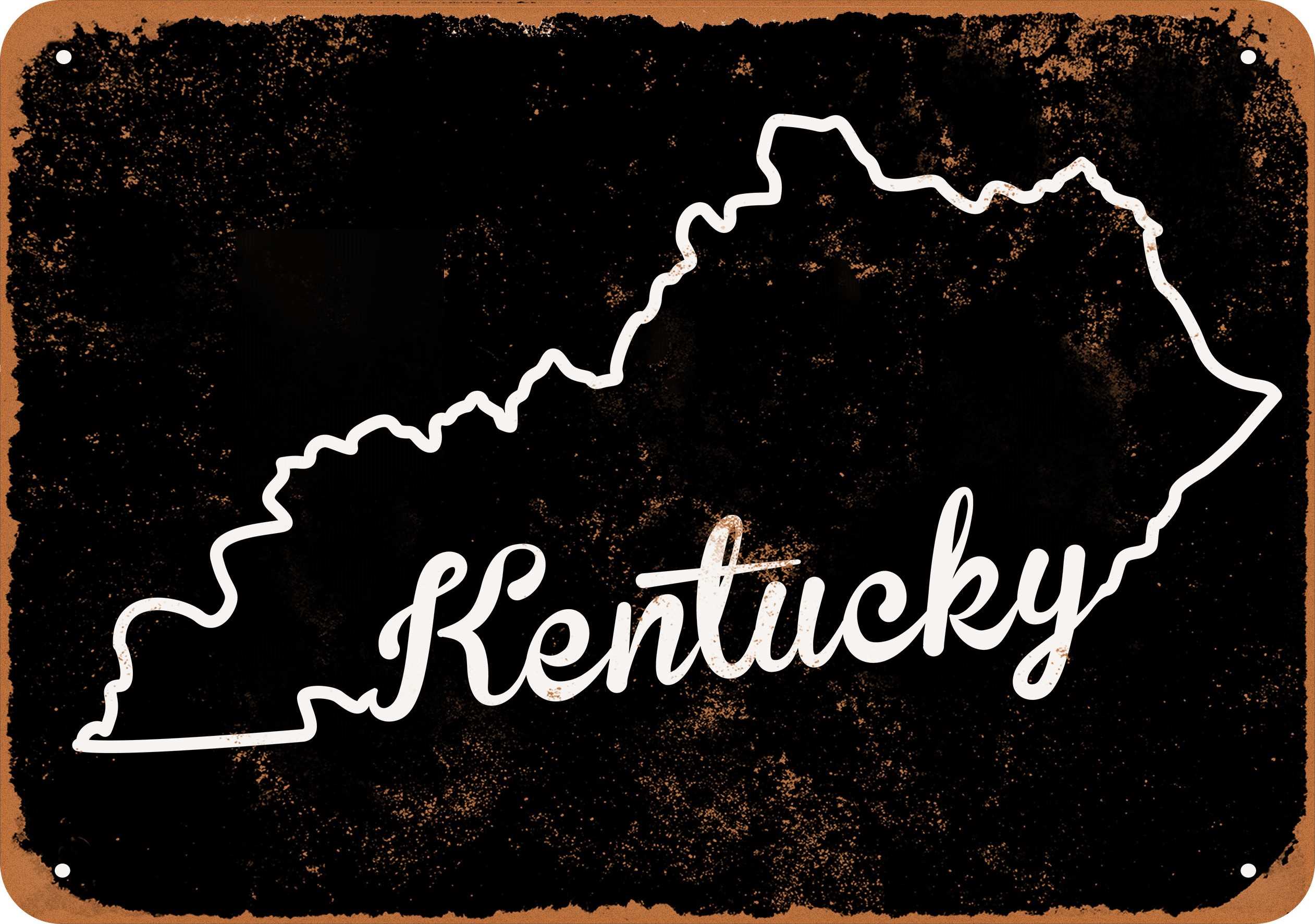 7 x 10 METAL SIGN - Kentucky Set 3 (Black Background) - Vintage Rusty ...