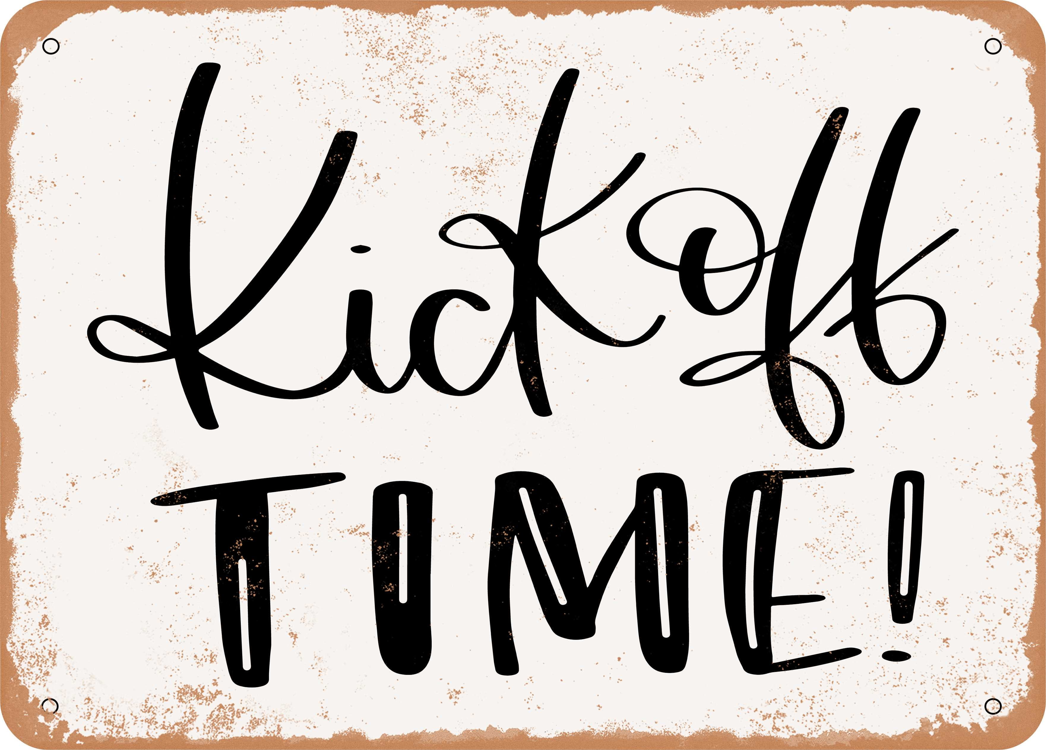 7 x 10 METAL SIGN - Kickoff Time - Vintage Rusty Look - Walmart.com