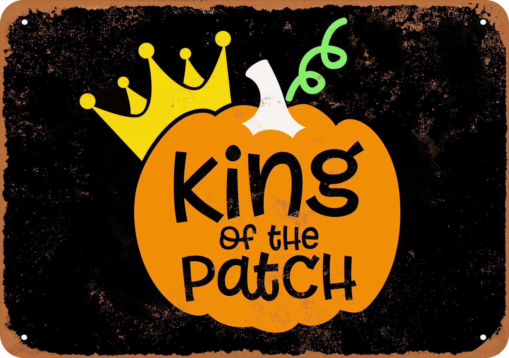 7 x 10 METAL SIGN - King of the Pumpkin Patch (BLACK BACKGROUND ...