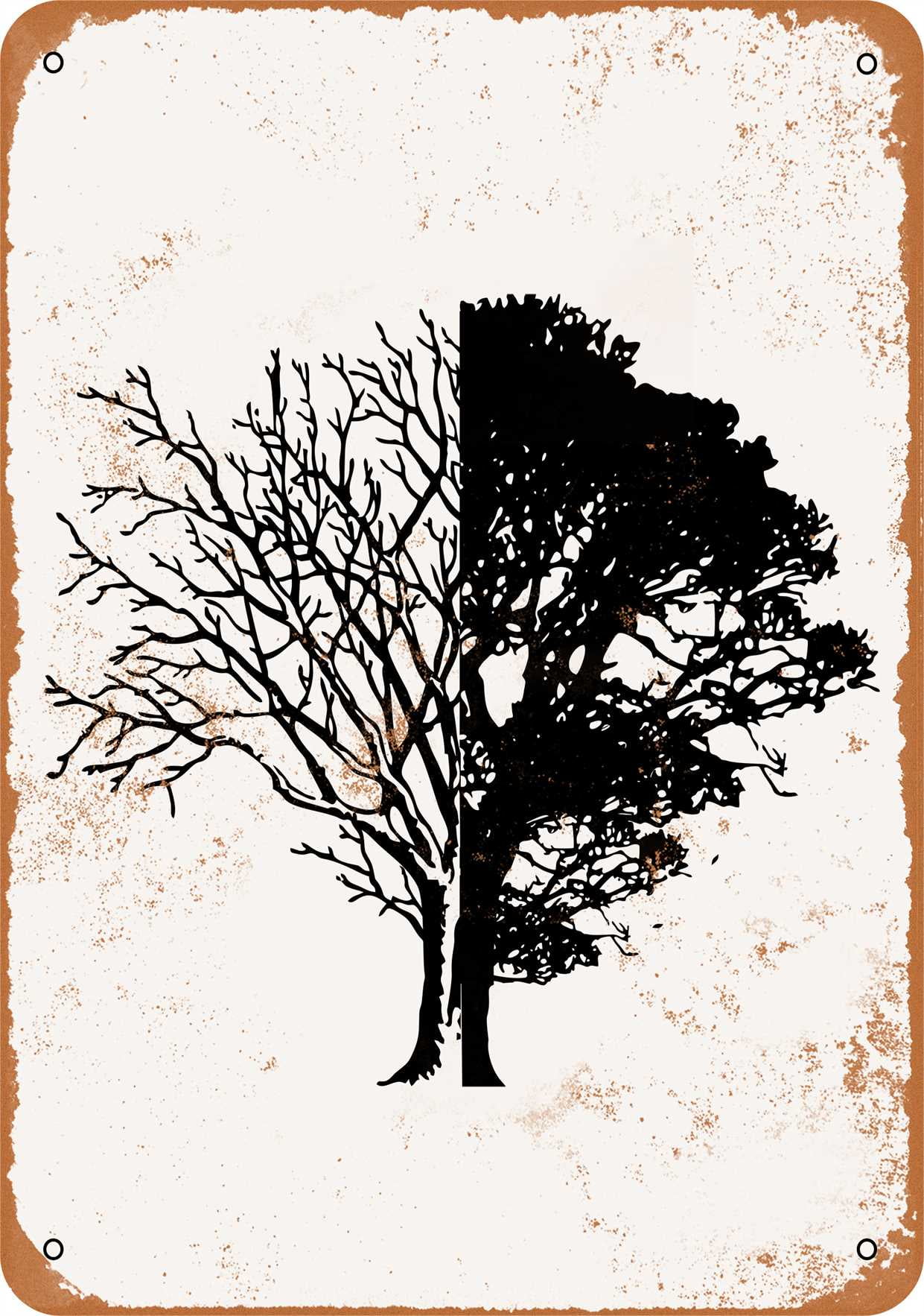 7 x 10 METAL SIGN - Life and Death Tree - Vintage Rusty Look - Walmart.com