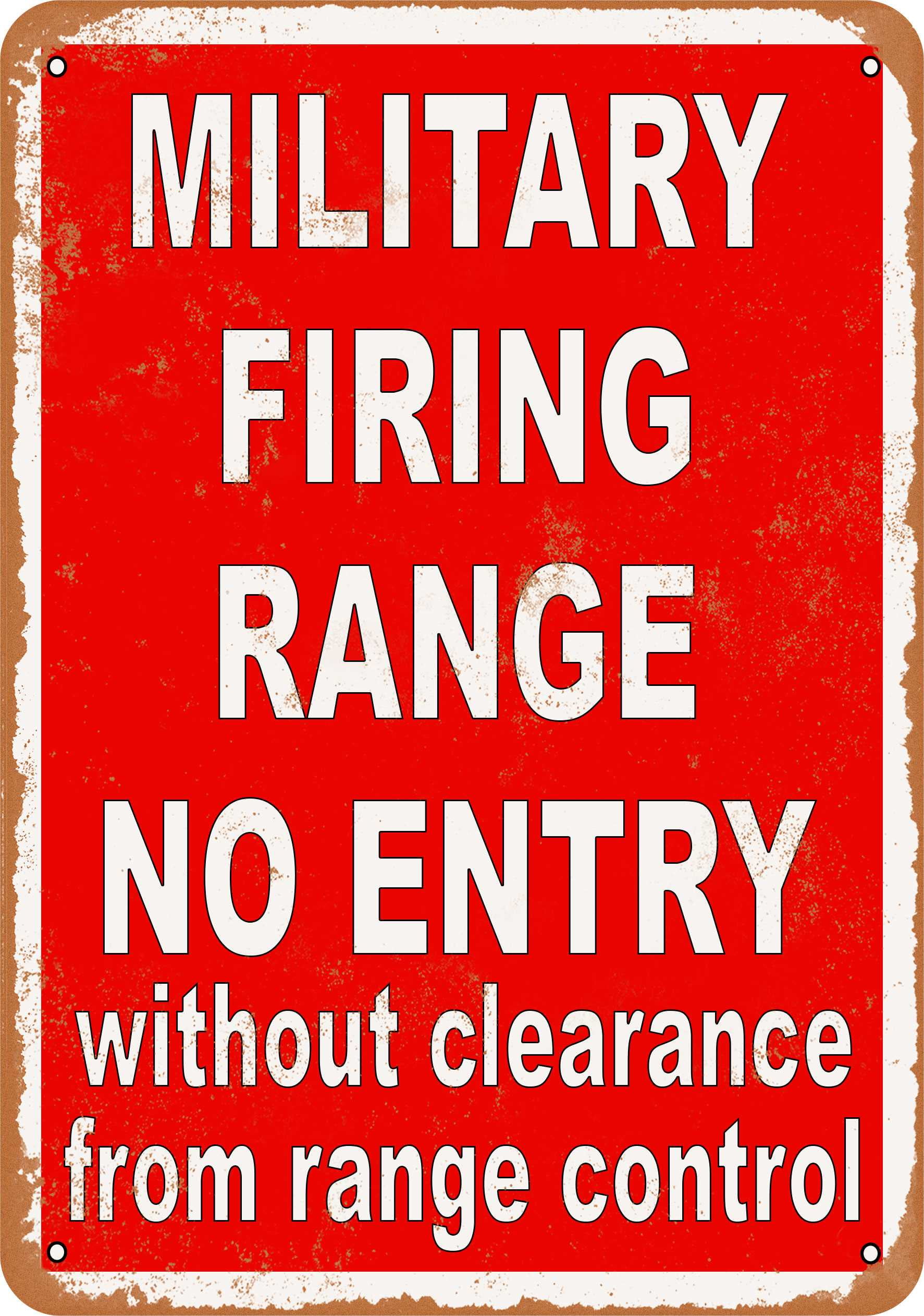 7 x 10 METAL SIGN - Military Firing Range - Vintage Rusty Look ...