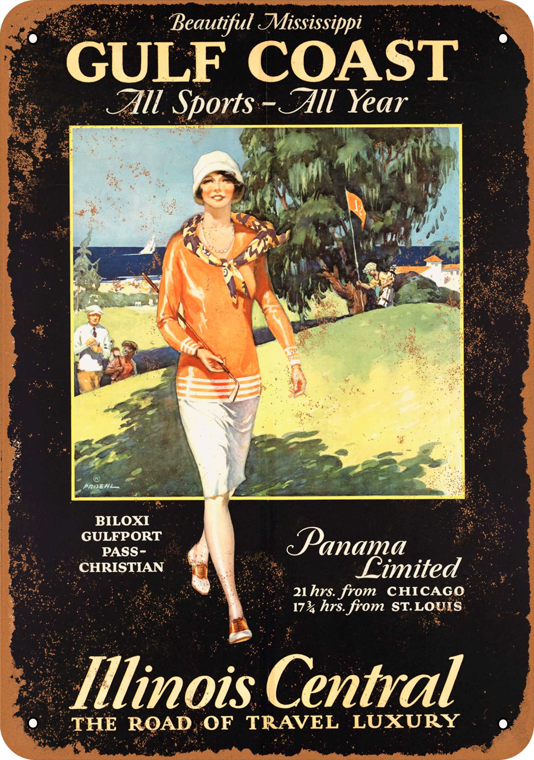 7 x 10 METAL SIGN - Mississippi Gulf Coast Railroad - Vintage Rusty ...