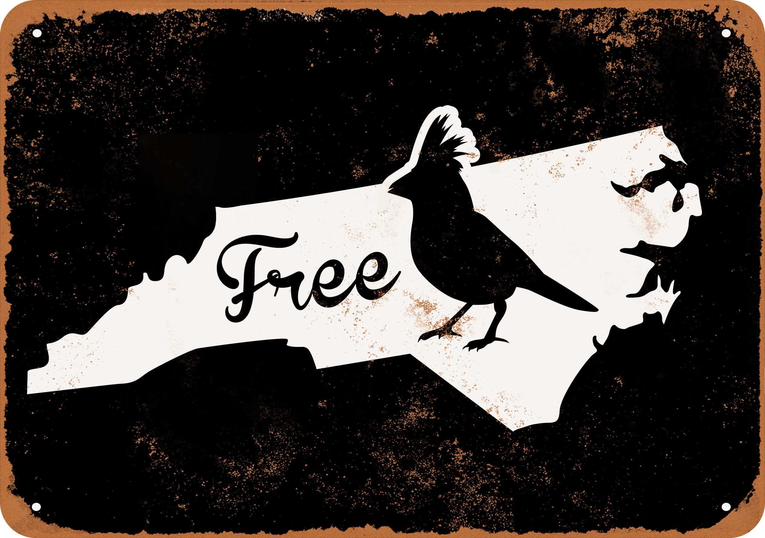 7 x 10 METAL SIGN - North Carolina State 3 (Dark Background) - Vintage ...