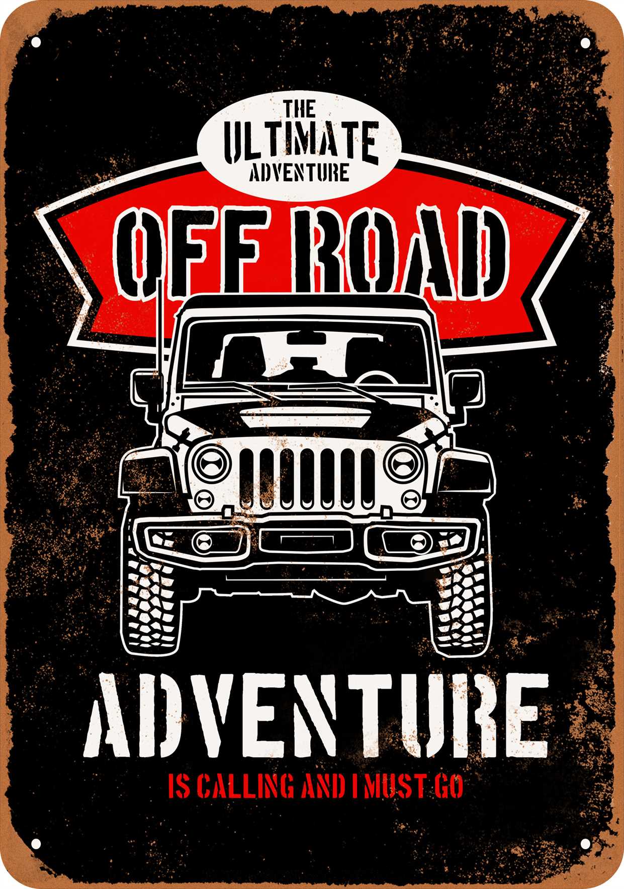 7 x 10 METAL SIGN - Off Road Adventure - Vintage Rusty Look - Walmart.com