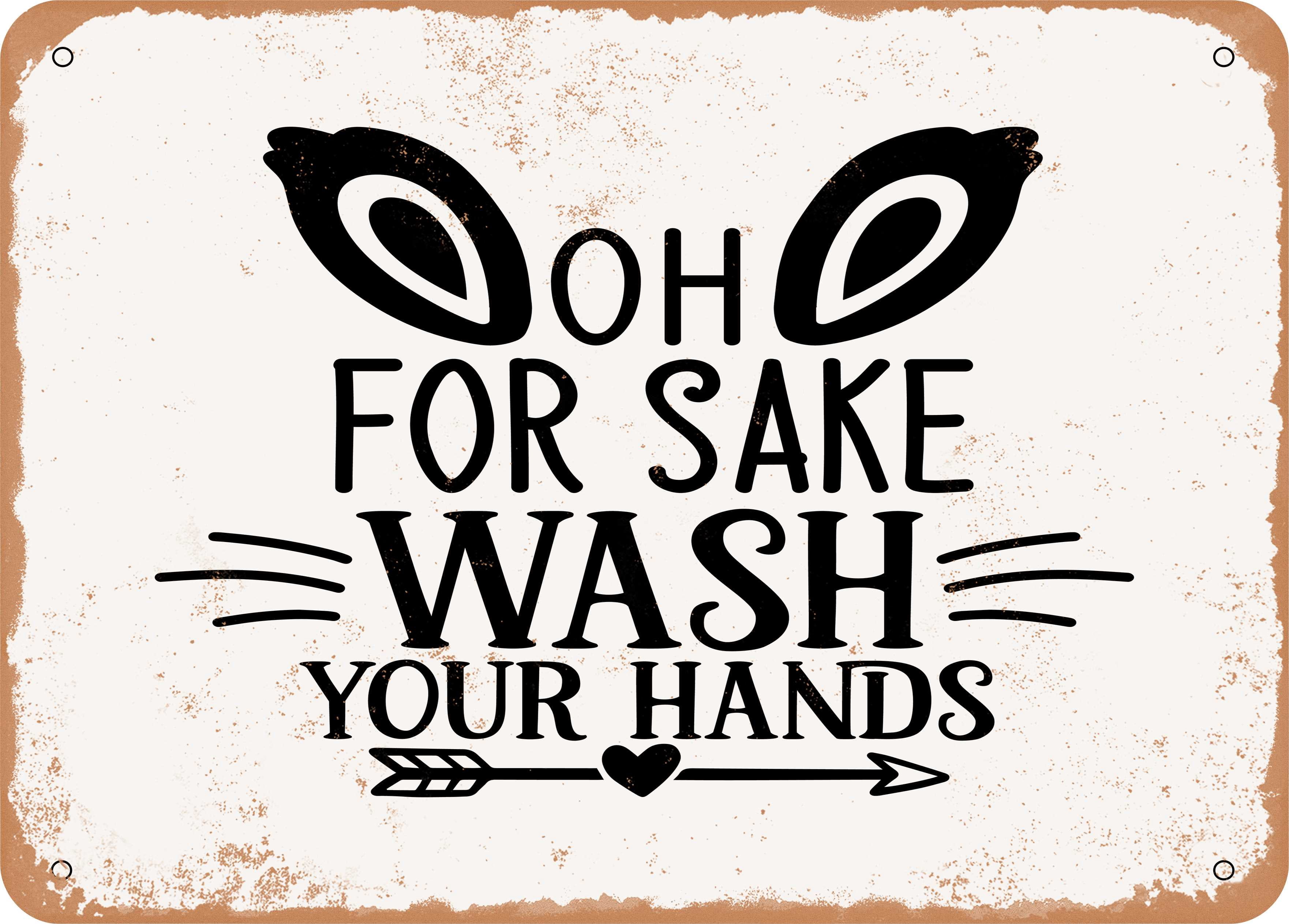7 x 10 METAL SIGN - Oh For Sake Wash - Vintage Rusty Look - Walmart.com
