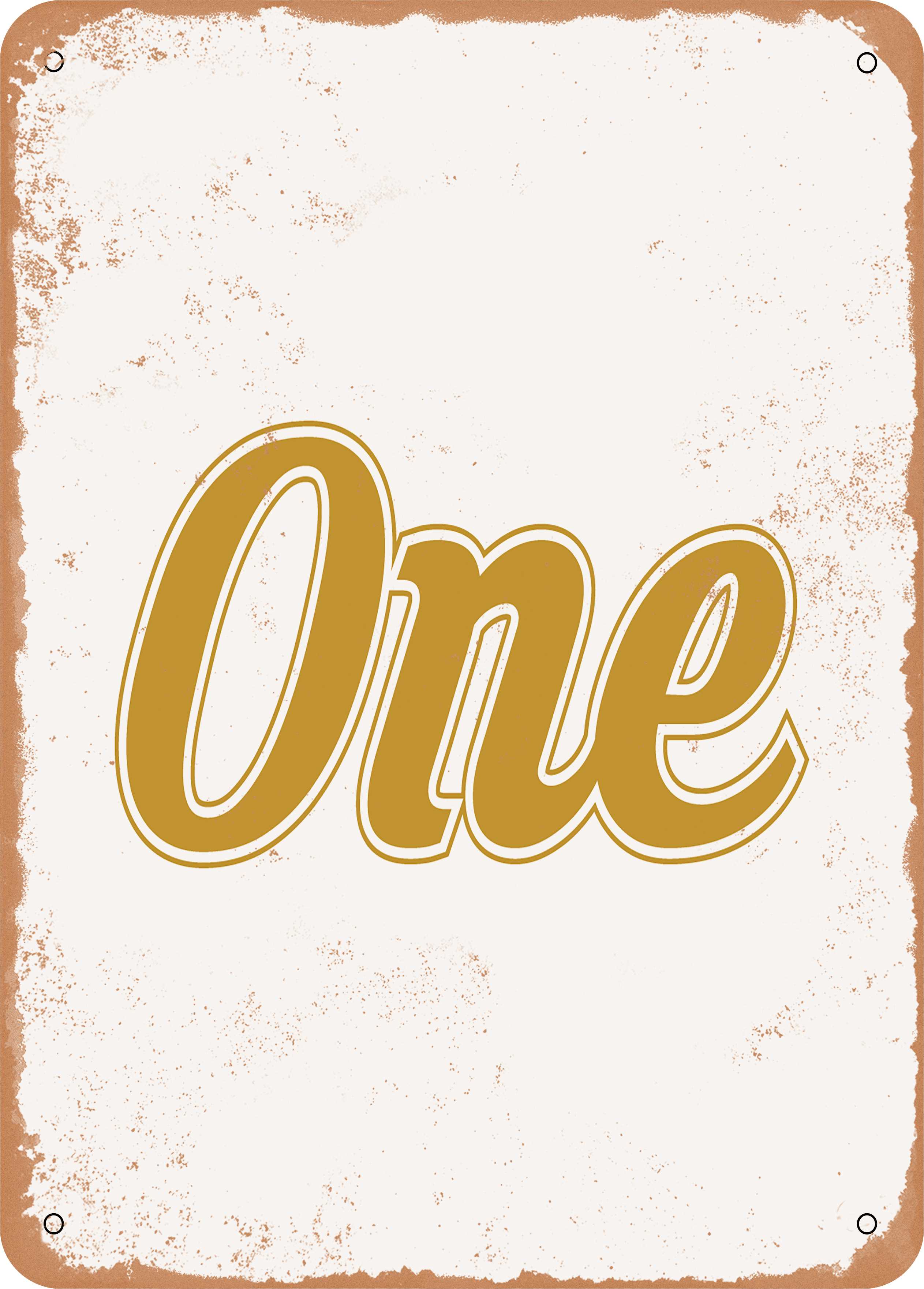 7 x 10 METAL SIGN - One - 6 - Vintage Rusty Look - Walmart.com