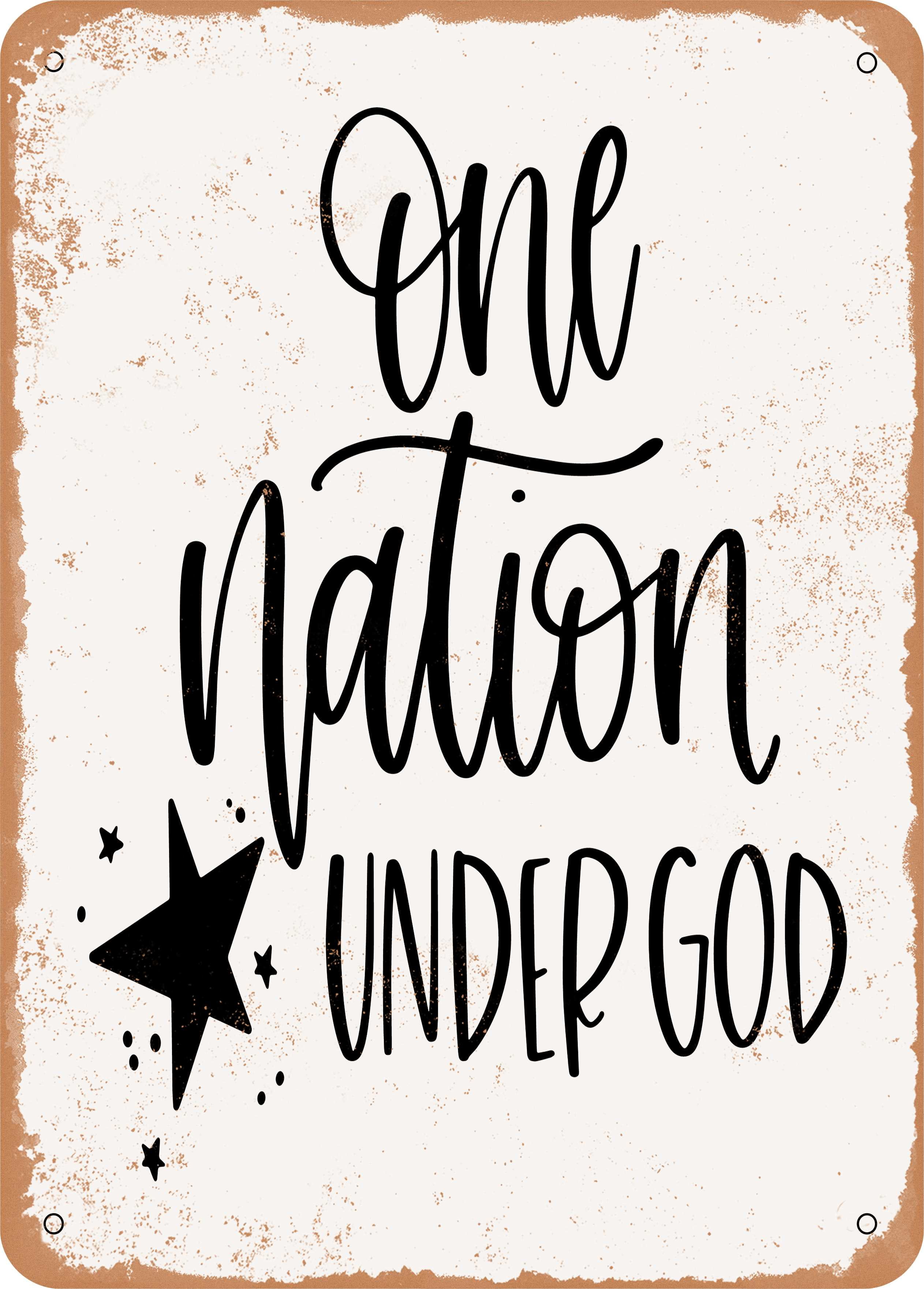 7 x 10 METAL SIGN - One Nation Under God - Vintage Rusty Look - Walmart.com