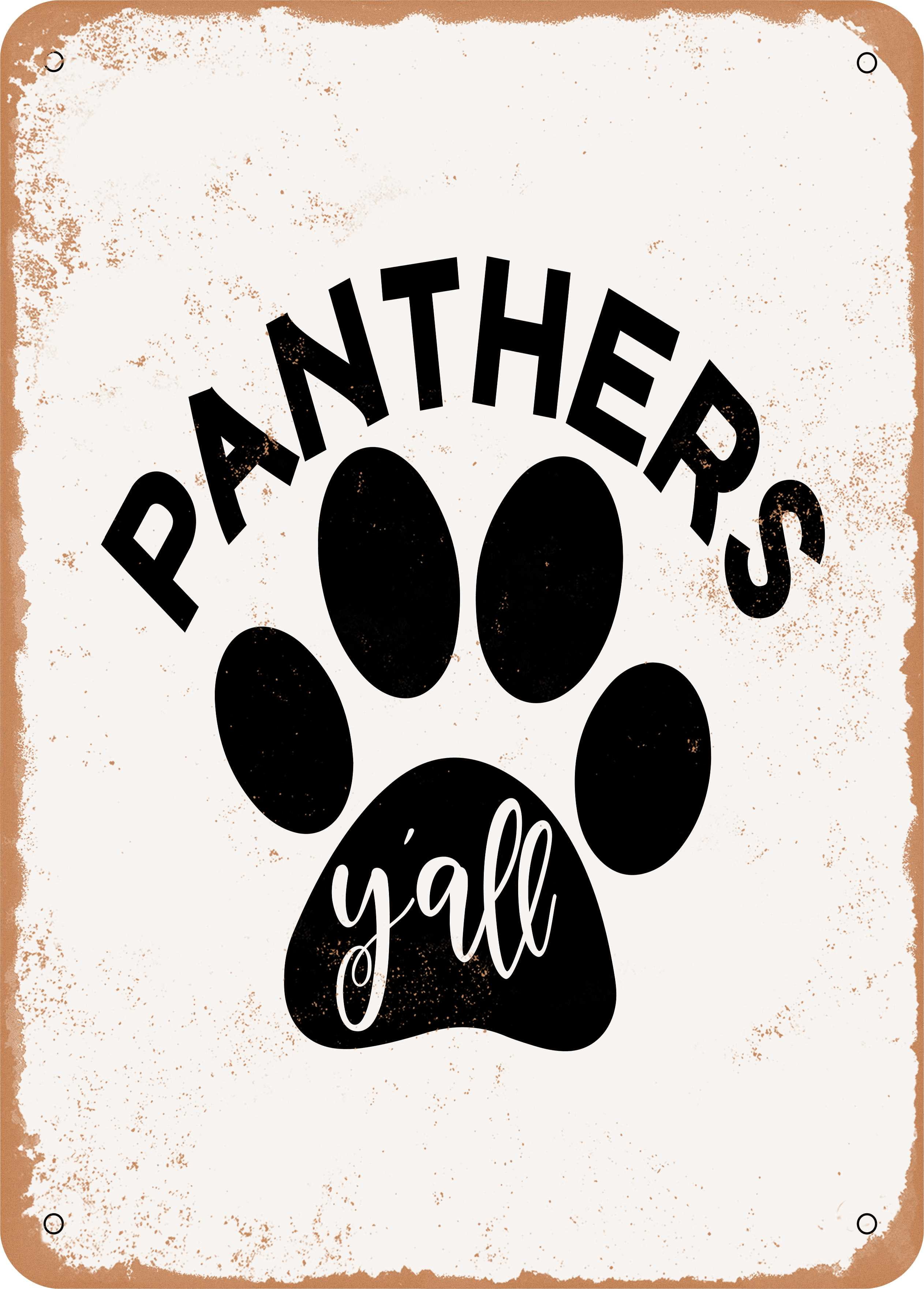 7 x 10 METAL SIGN - Panthers Y'all - Vintage Rusty Look - Walmart.com